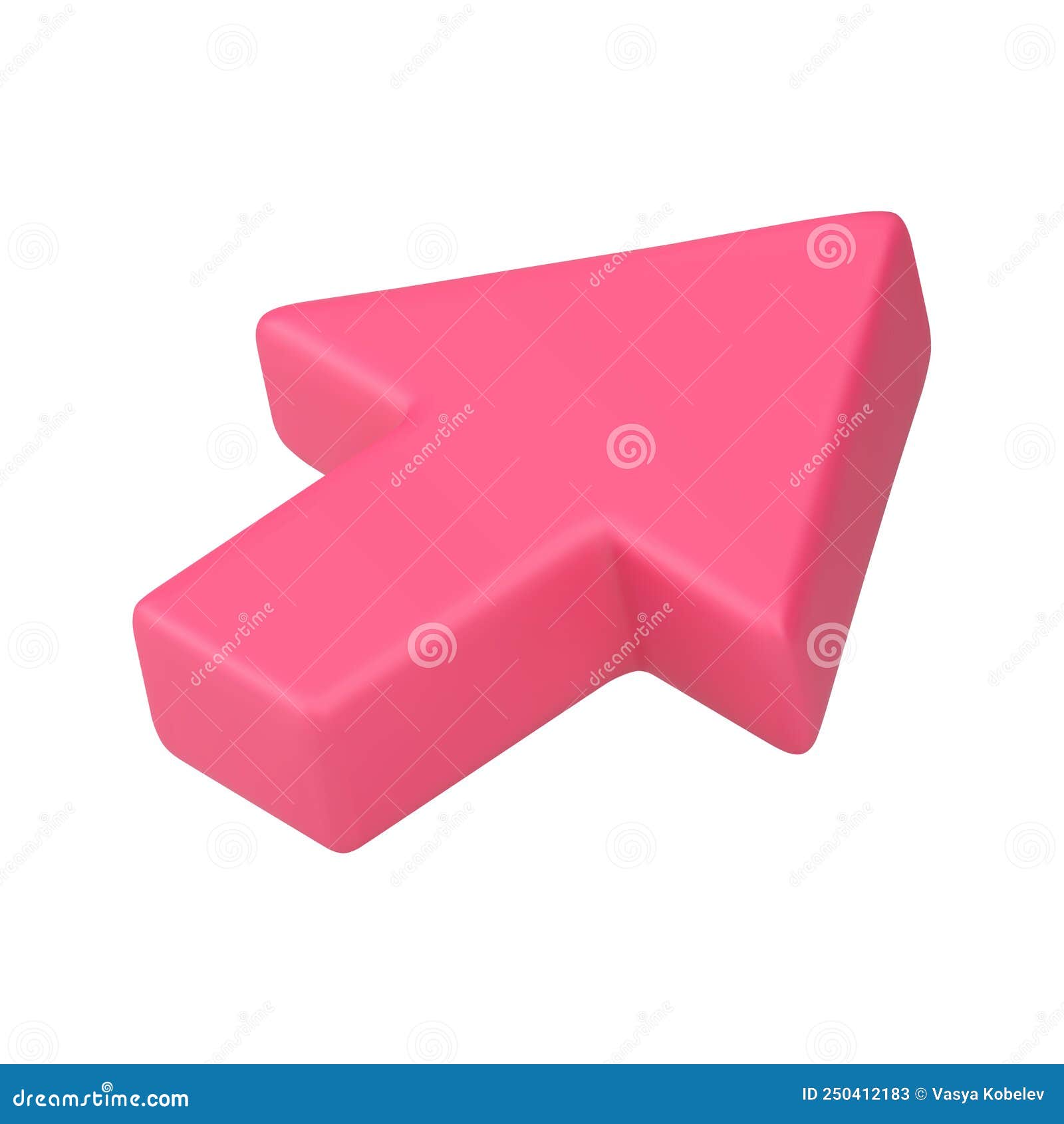 Pink Cursor Arrow Isometric Realistic 3d Icon Vector Illustration Stock ...