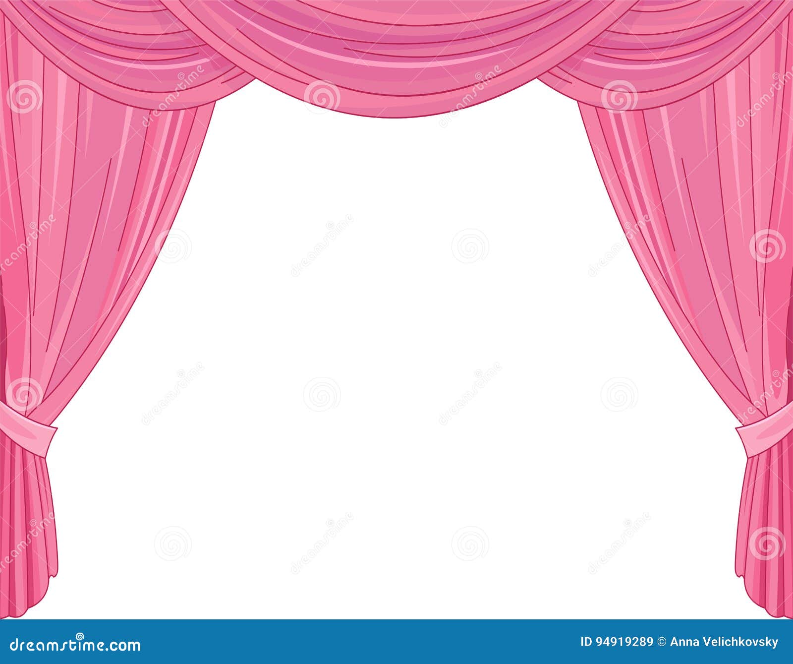 Pink Curtains stock vector. Illustration of castle, rippled - 94919289