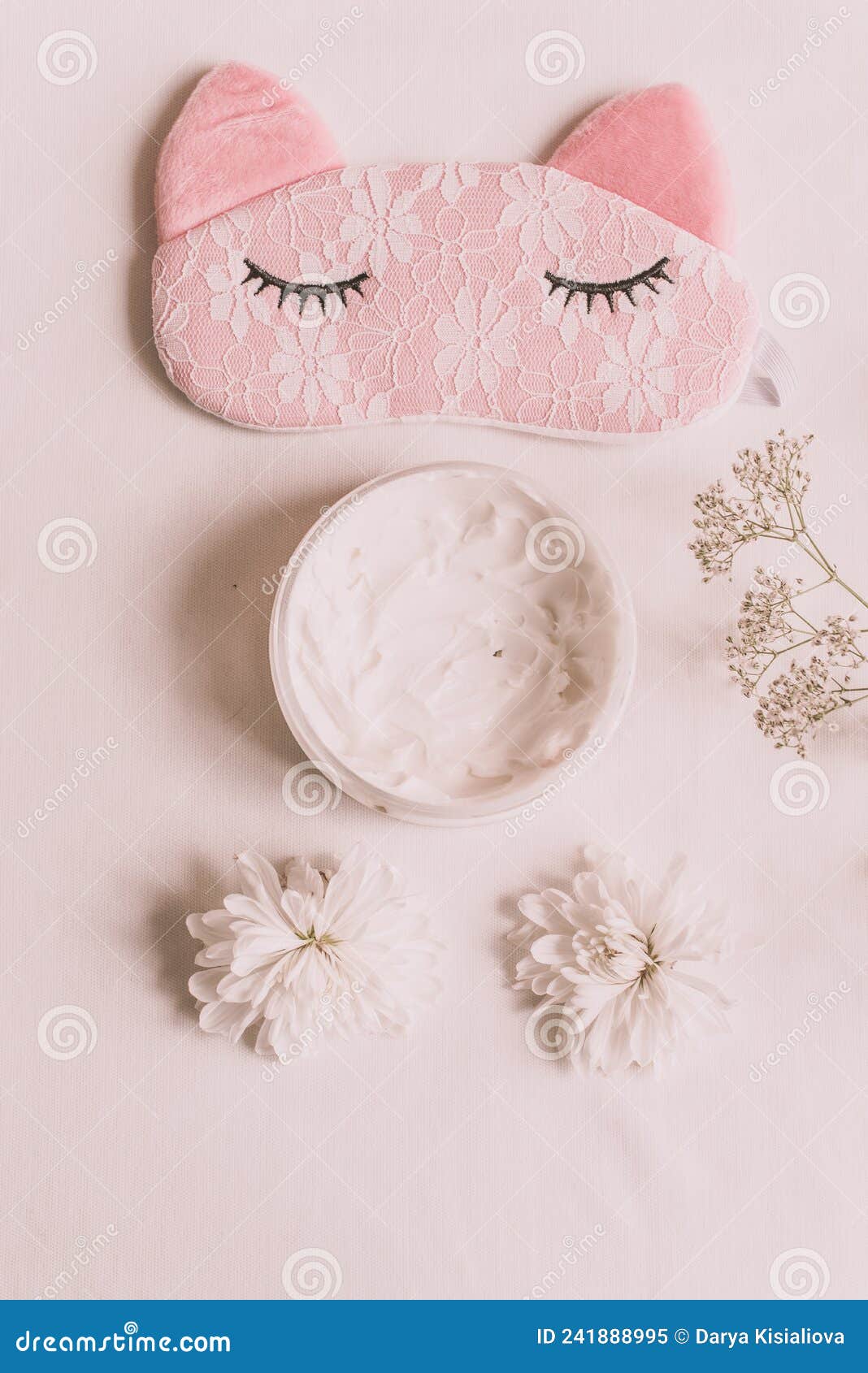 Pink Cute Cat Eye Mask on a White Background Stock Image - Image of ...