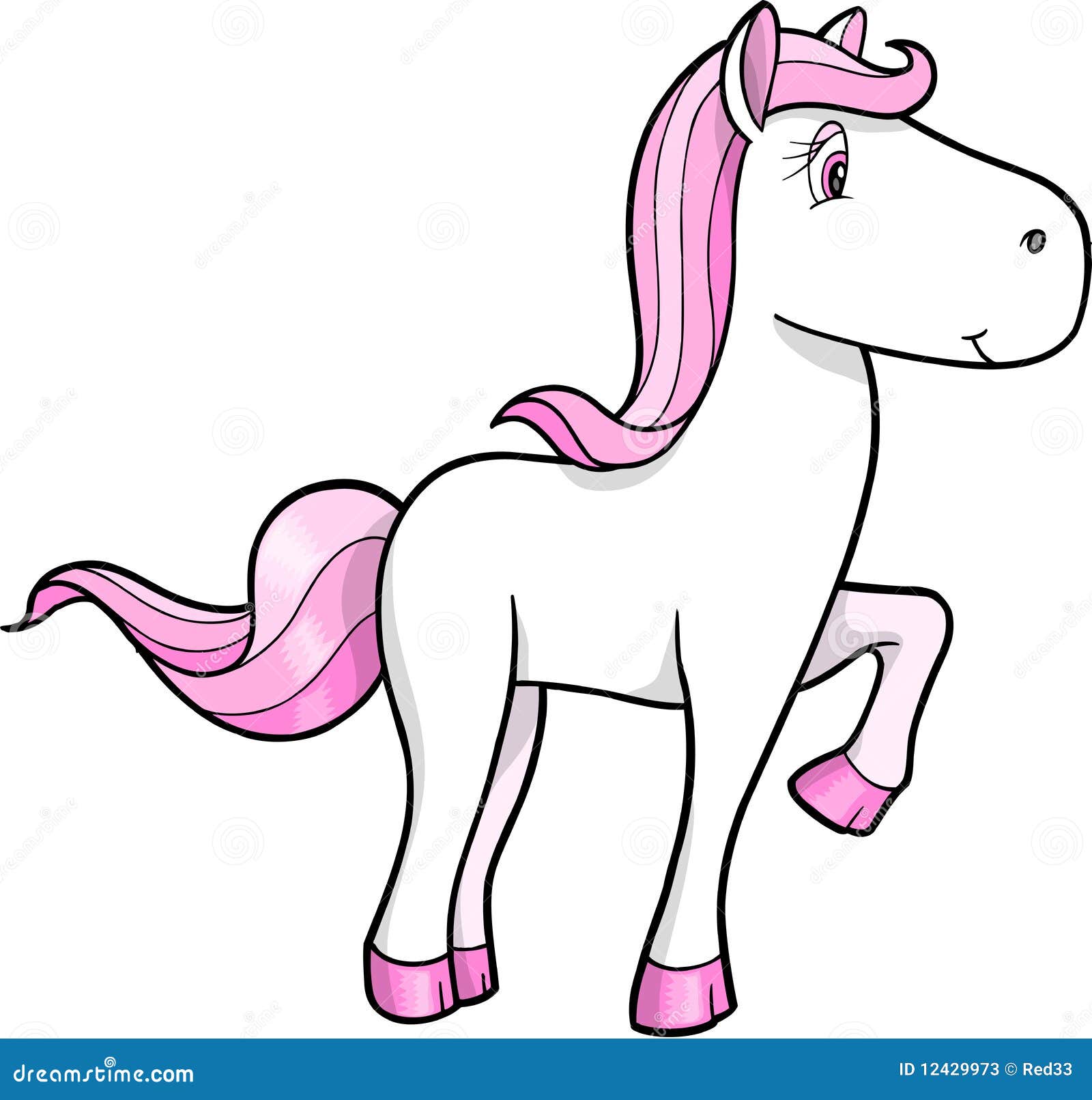 Pink Cute Horse Pony stock vector. Illustration of pony - 12429973