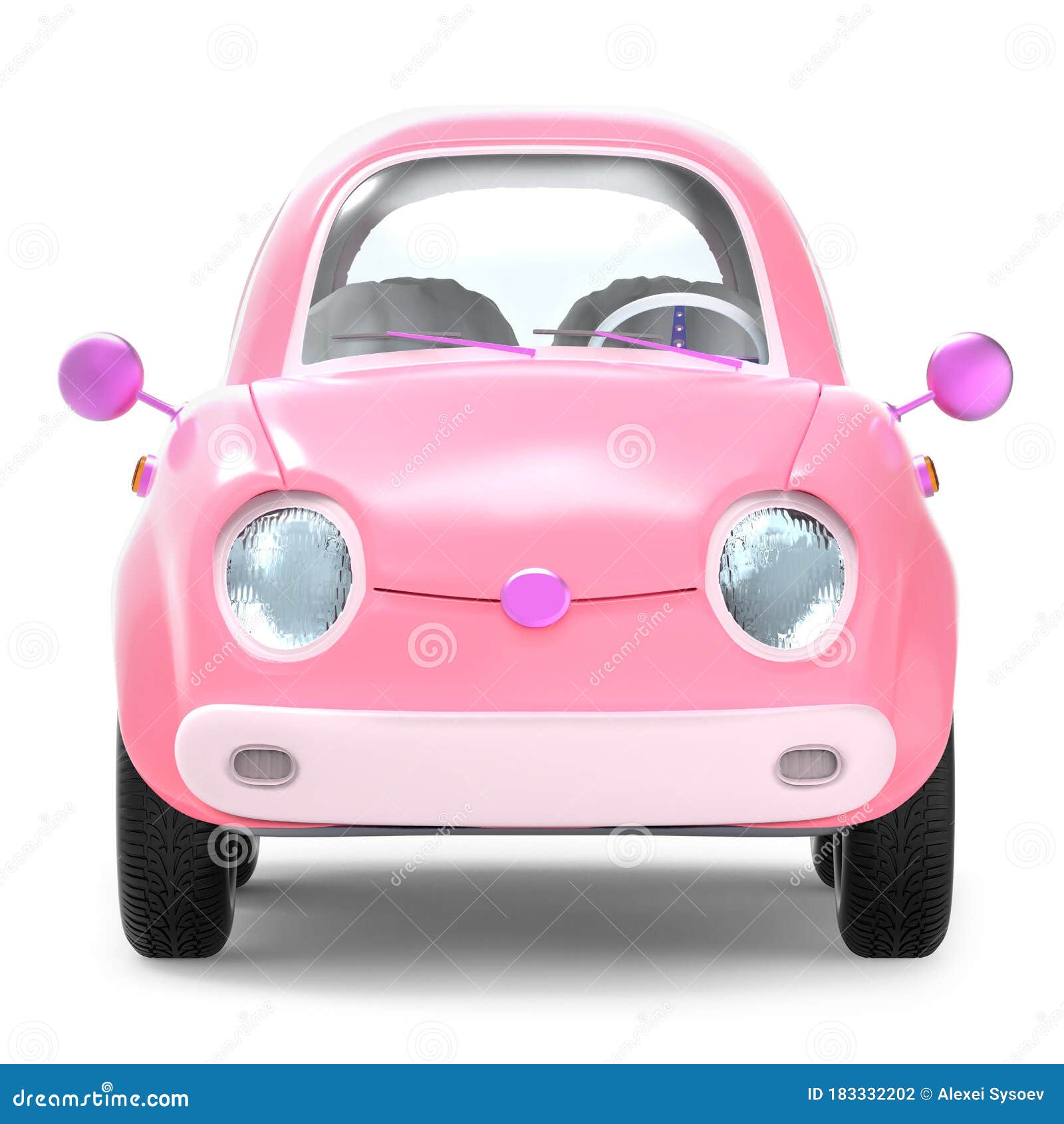 Pink cute trip car front stock illustration. Illustration of electric ...