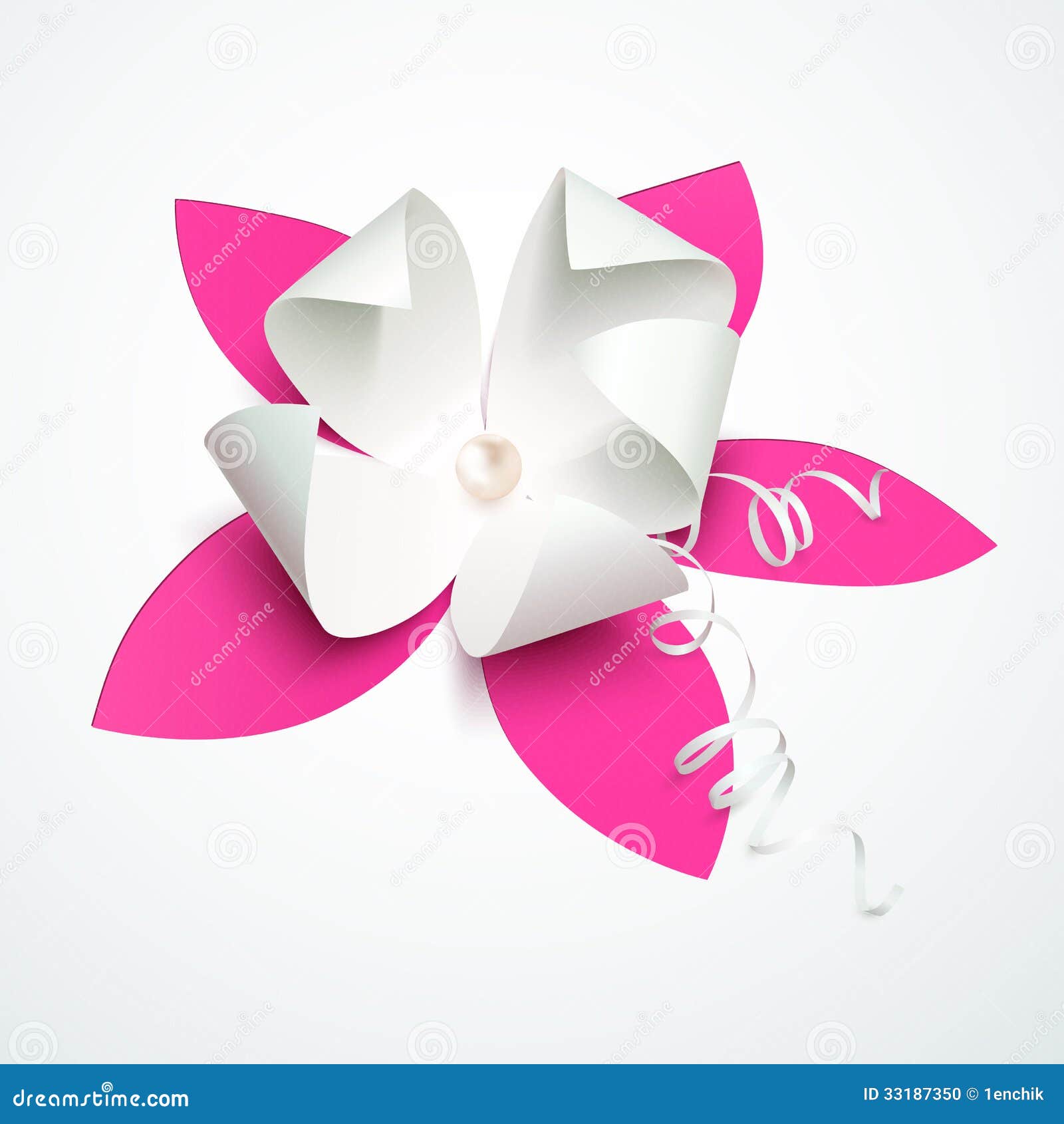 Pink Cutout Paper Flower Pearl Stock Illustrations – 21 Pink Cutout ...