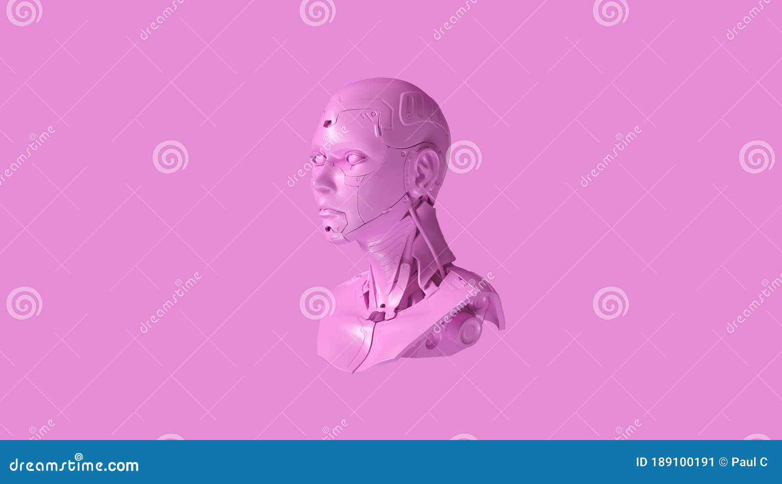 Pink Cyborg Bust Simple stock illustration. Illustration of classic ...