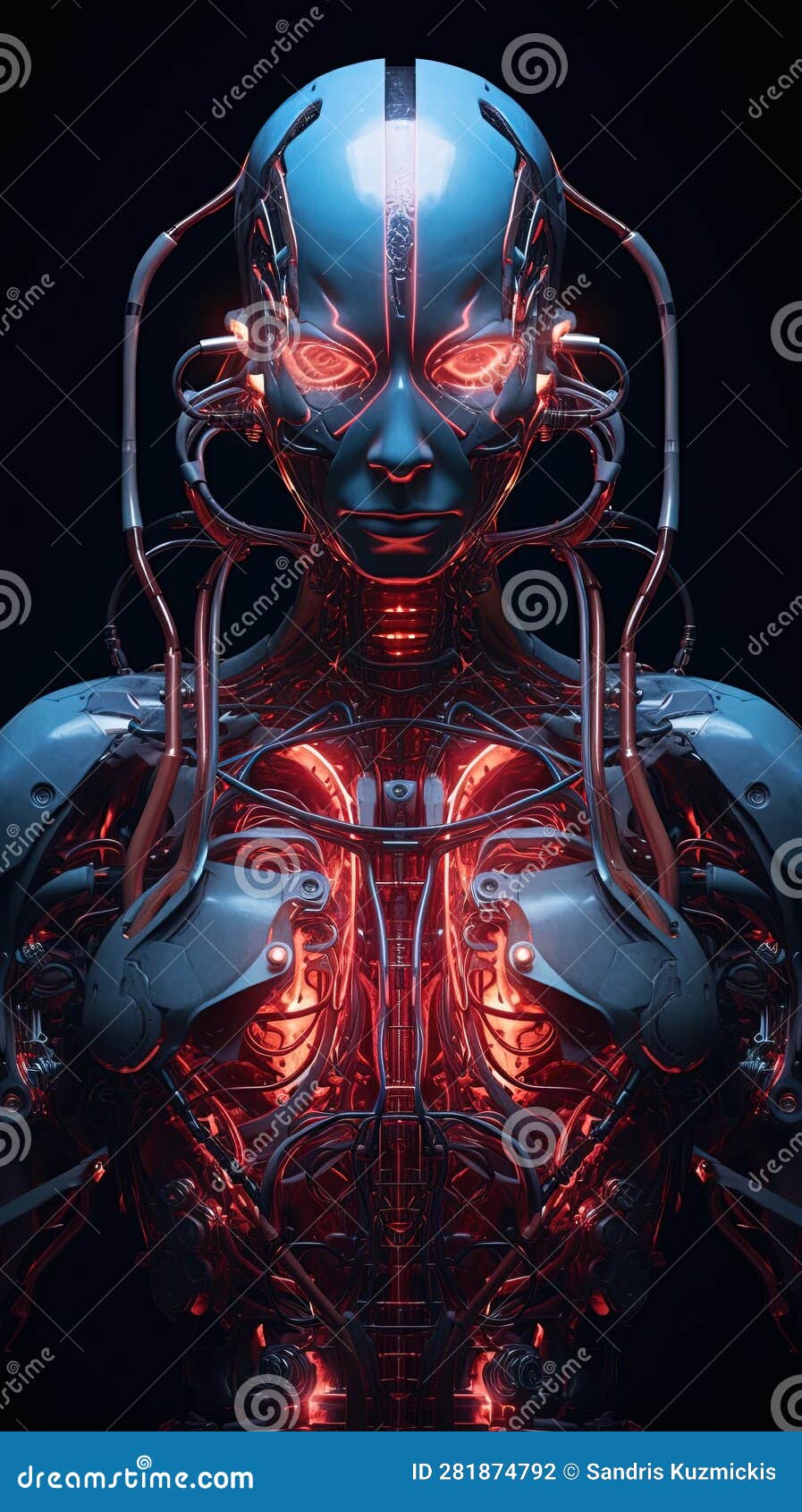 A Pink Cyborg. Generative AI Stock Illustration - Illustration of ...