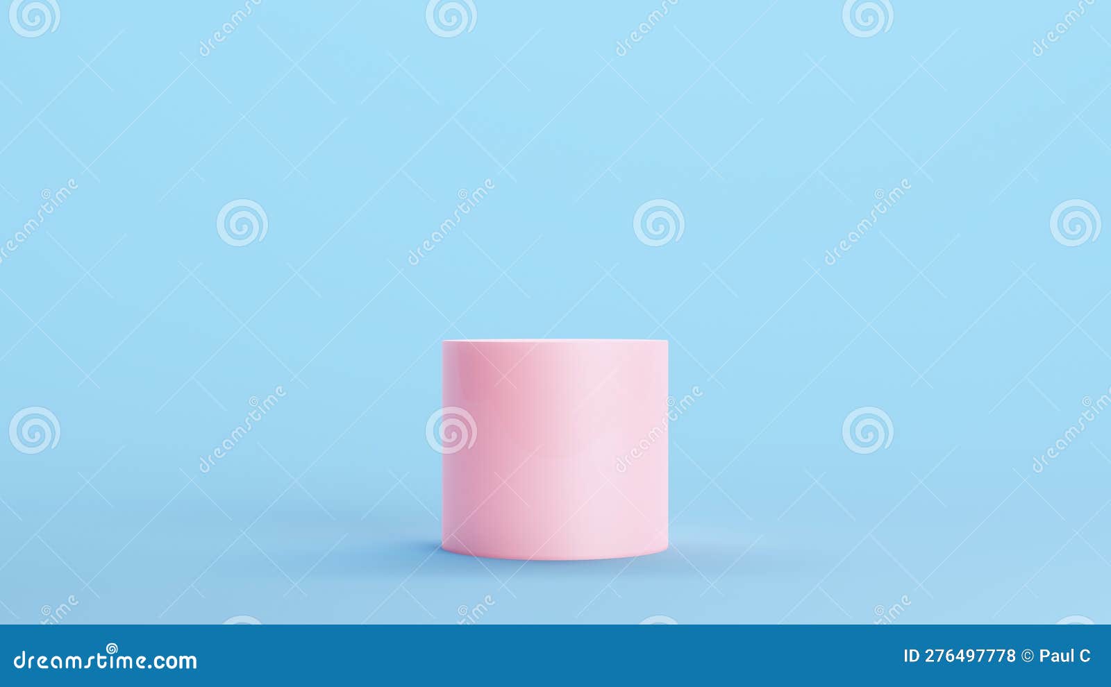Pink Cylinder Step Abstract Blue Corner Scene Cylinder Podium 3d Render ...