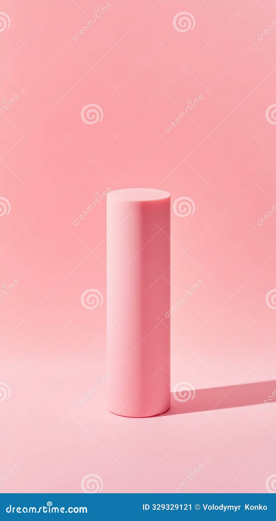 Pink Cylindrical Object on Pink Background, Studio Shot. Minimalist ...