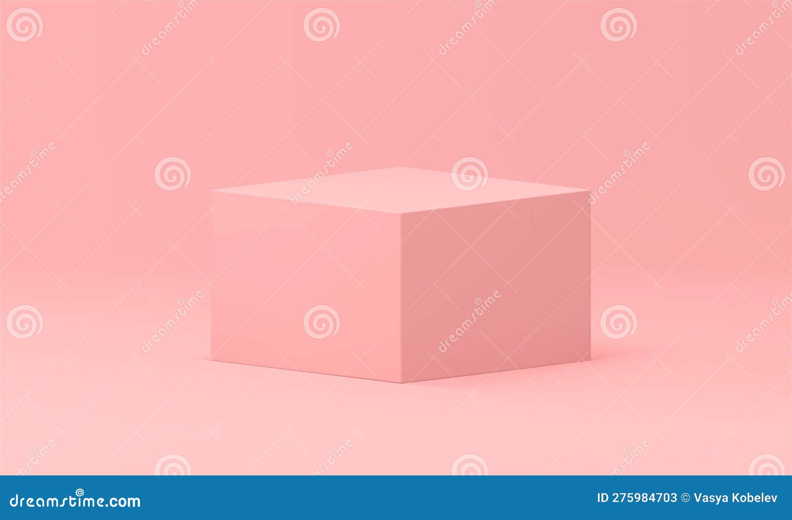 Pink 3d Pedestal Rectangular Box Geometric Angular Form Platform ...