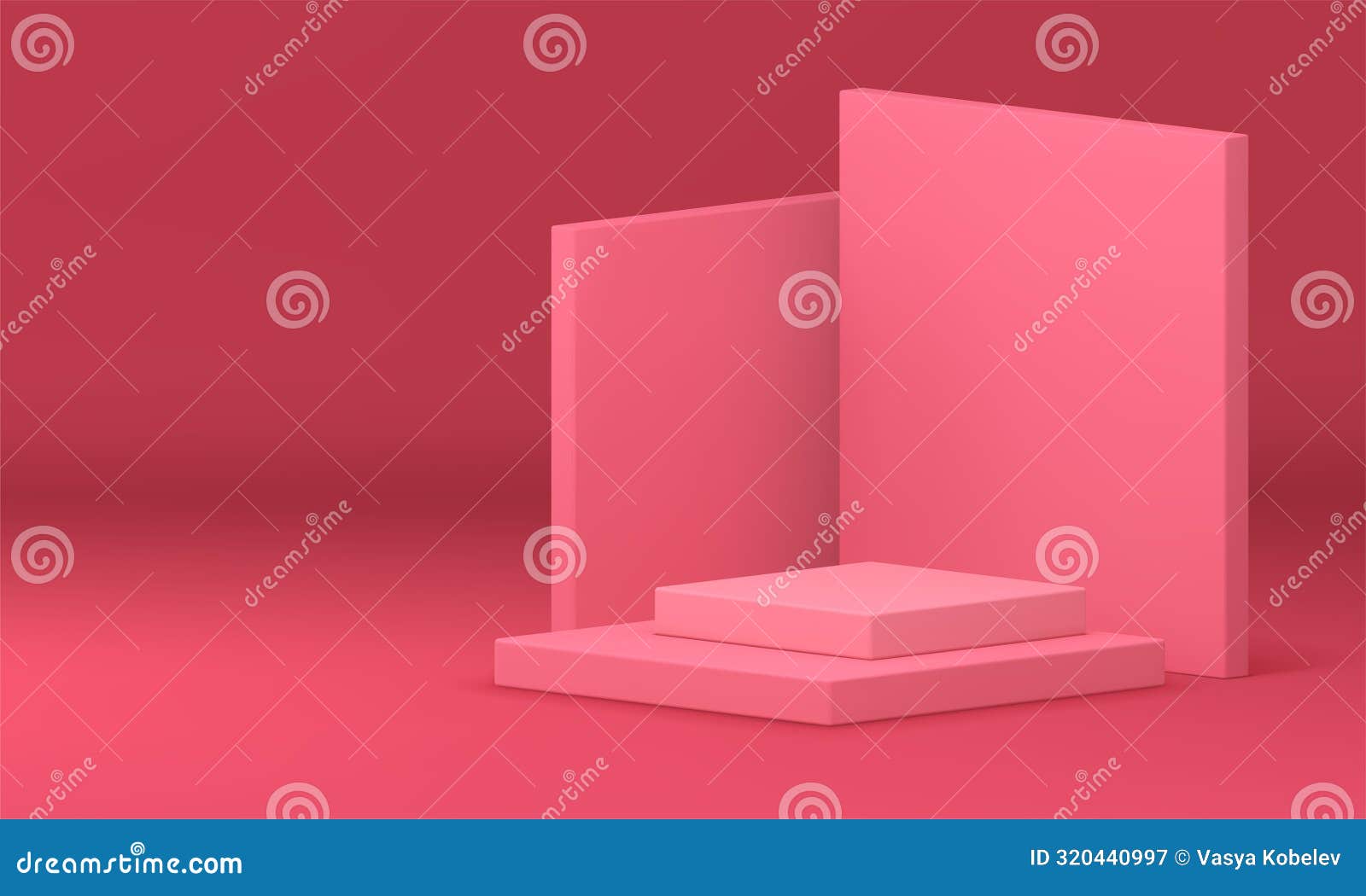 Pink 3d Podium Level Squared Geometric Stage Retail Merchandise ...