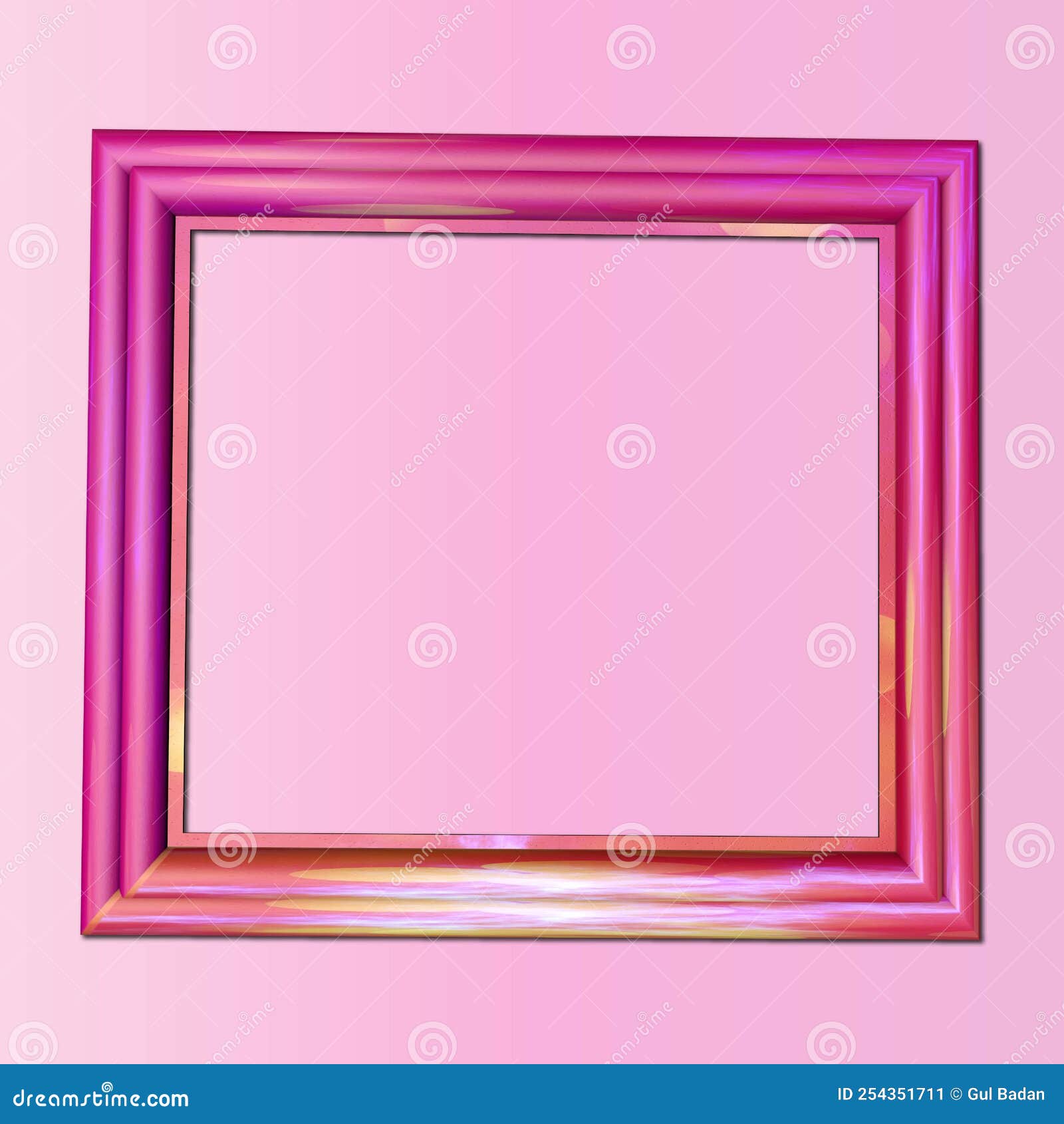 Pink 3D Shining Pink Photo Frame Vector Isolated Stock Vector ...