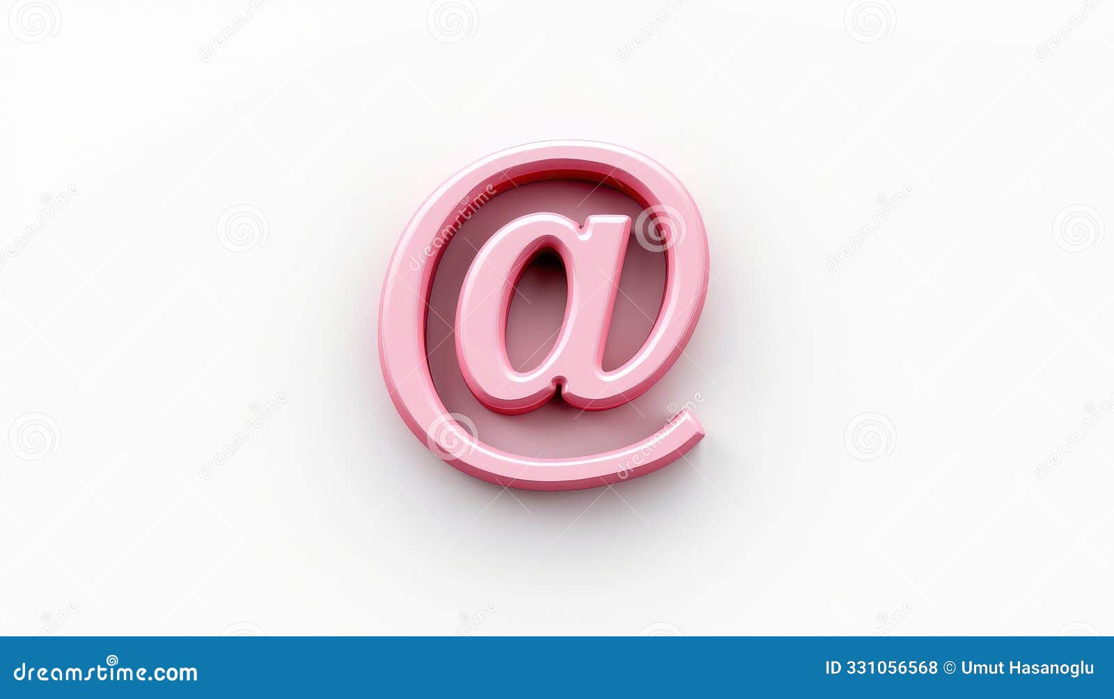 Pink 3D at Symbol on a White Background Representing Email and Internet ...