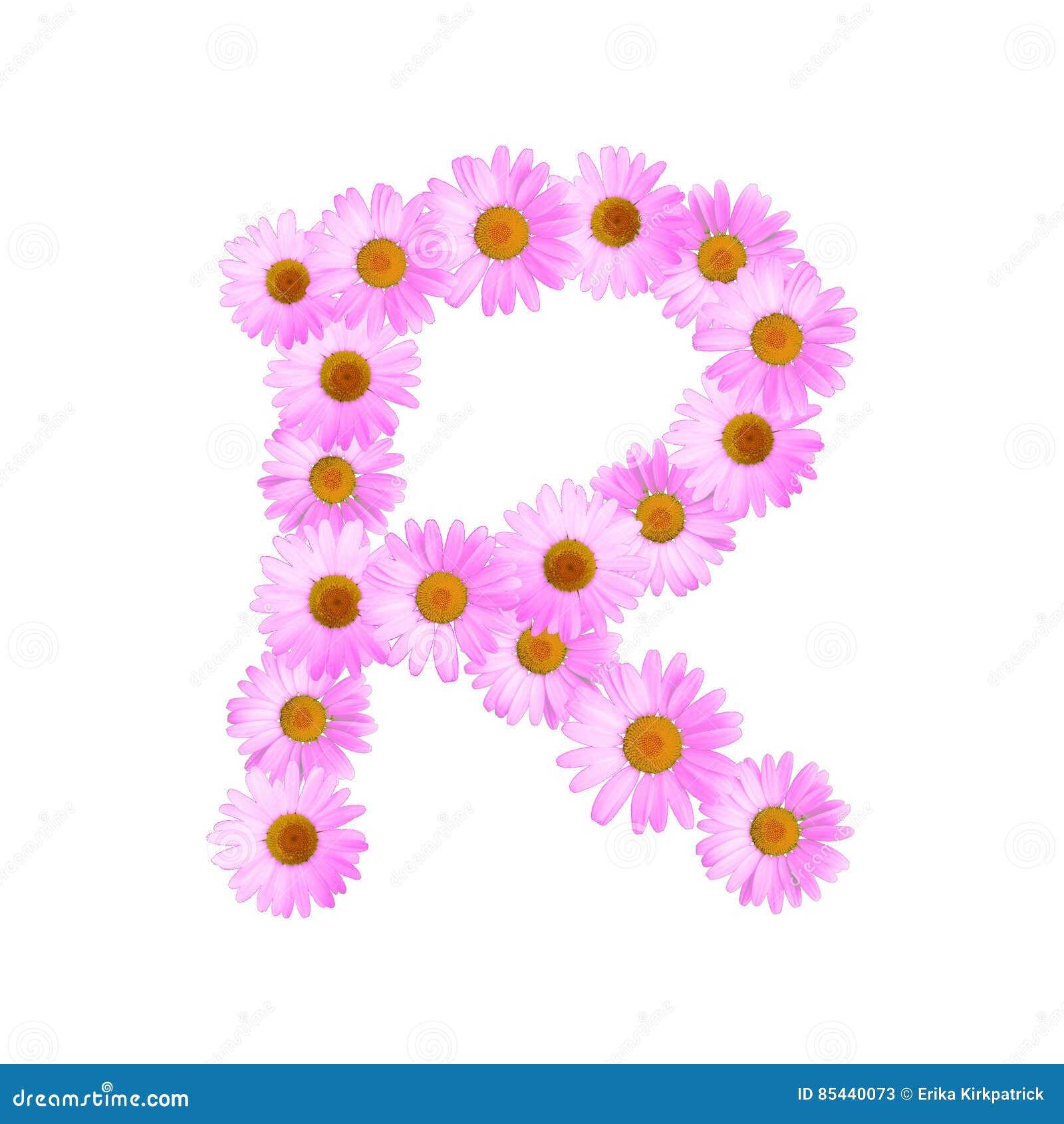 Pink Daisy Letter R stock illustration. Illustration of bloom - 85440073