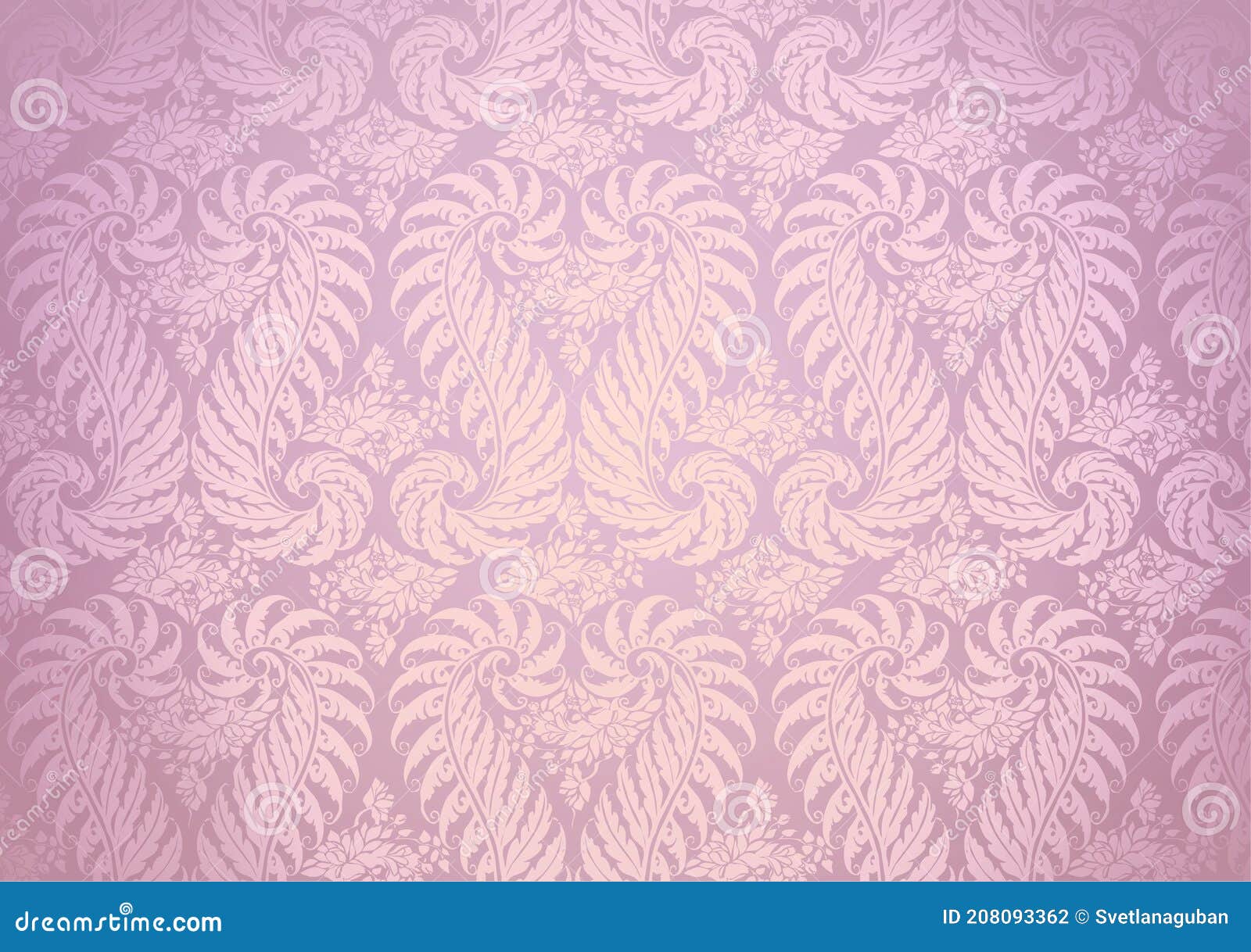 Pink Damask Pattern Background Stock Illustration - Illustration of ...