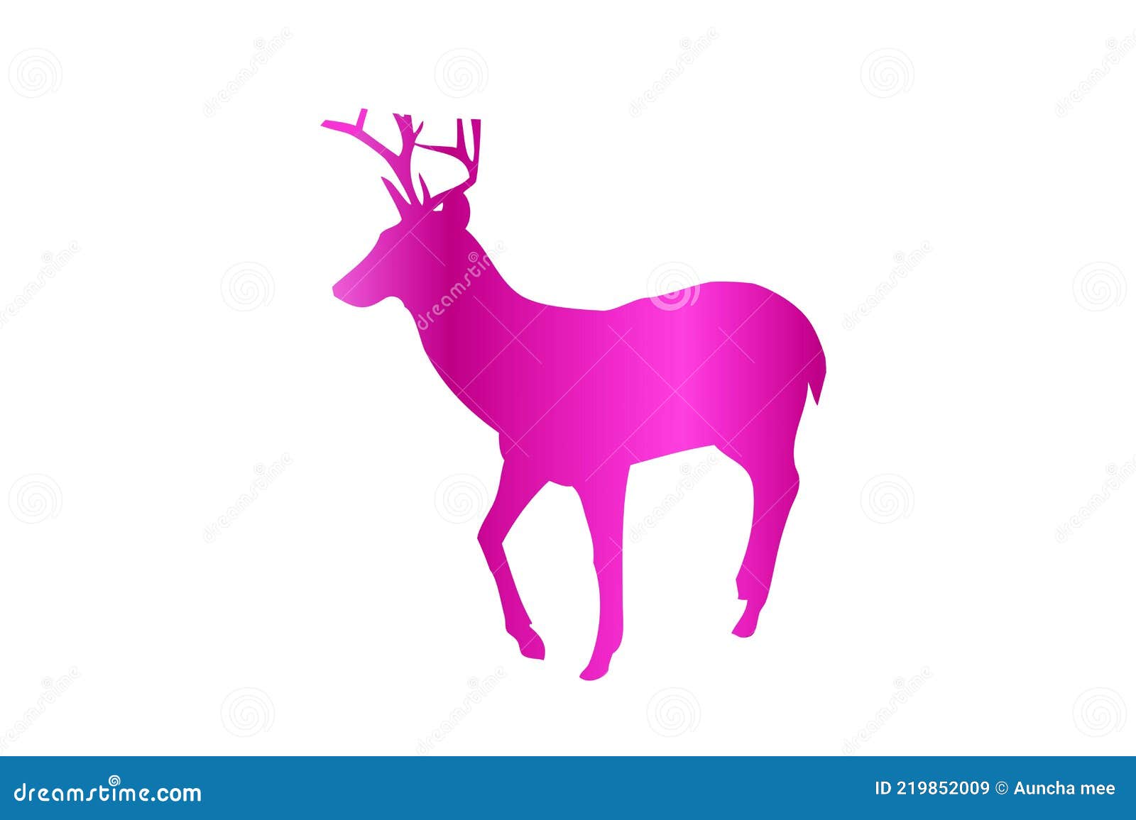 Pink Deer Painting On Blue Background Martine Johanna Style Stock Image ...