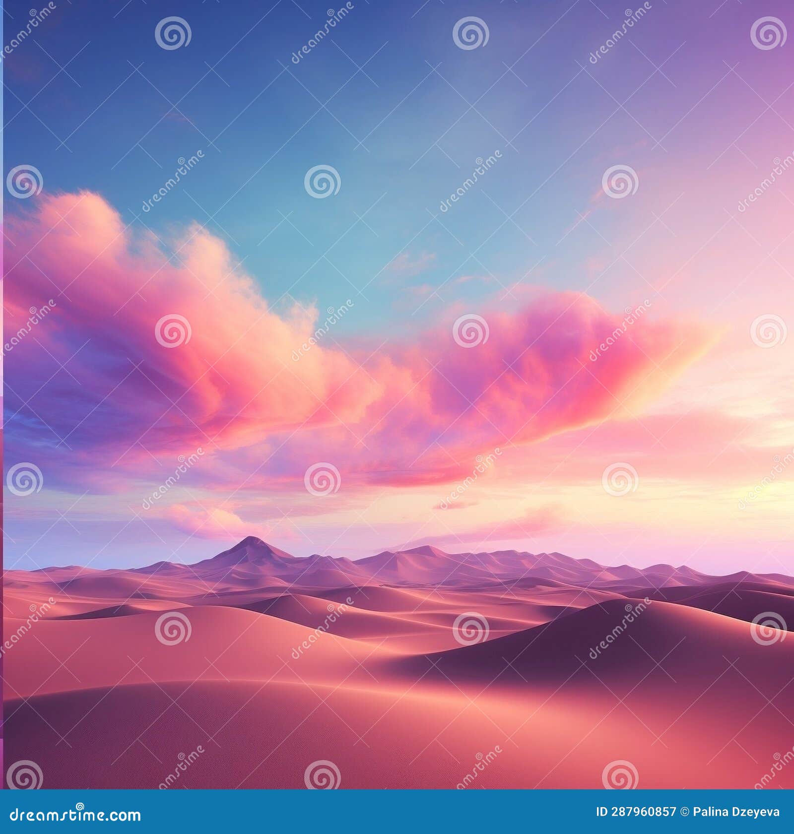Pink desert stock illustration. Illustration of clouds - 287960857