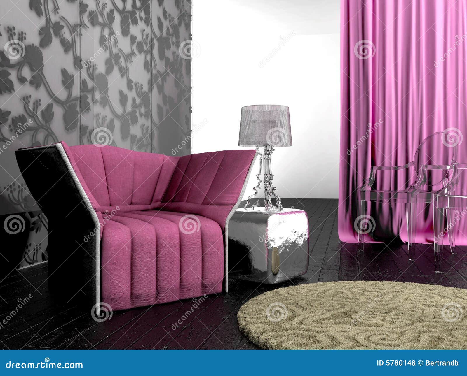 Pink design interior stock photo. Image of fabric, design - 5780148