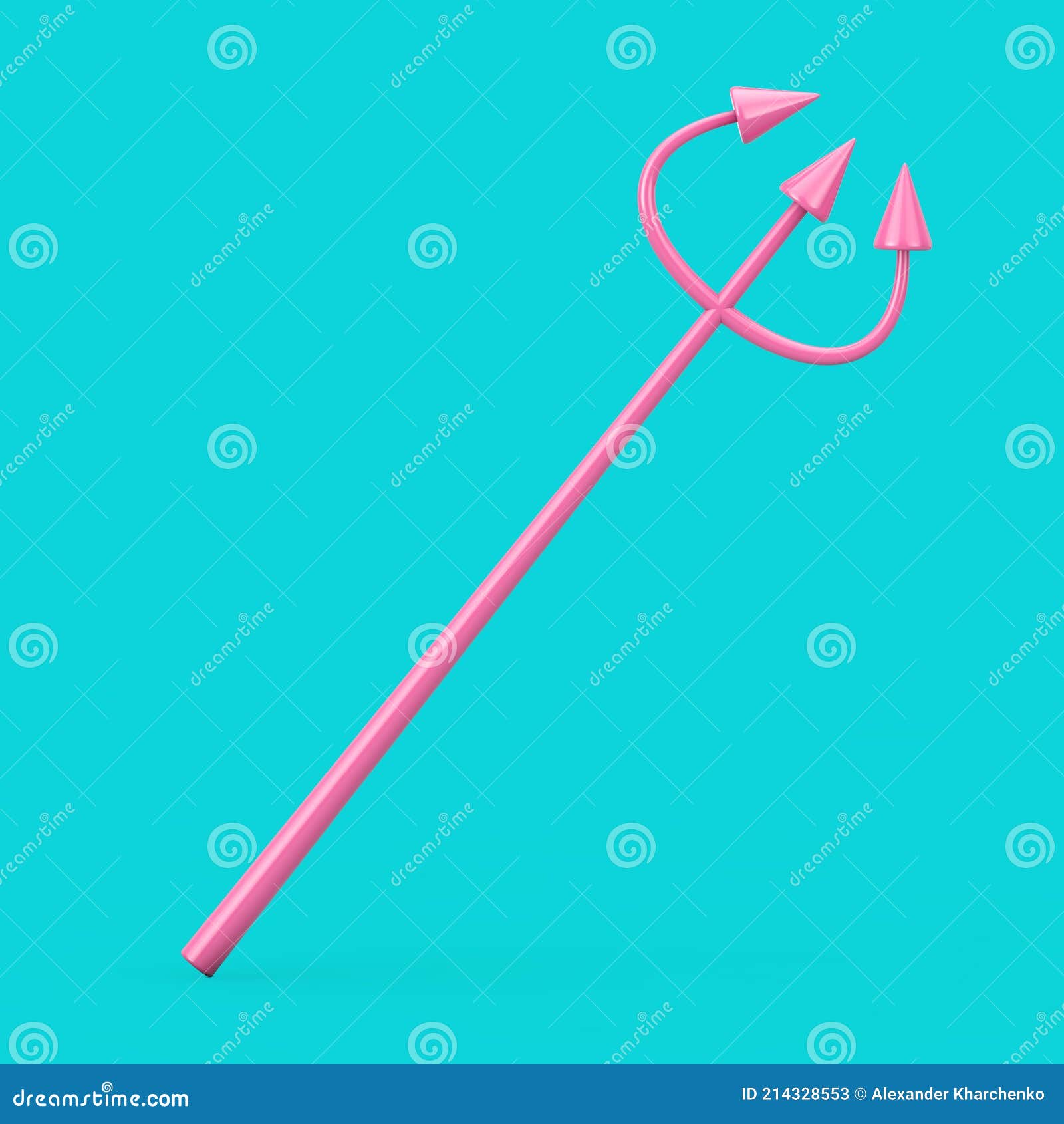 Pink Devil Halloween Day Celebration Trident or Pitchfork in Duotone ...