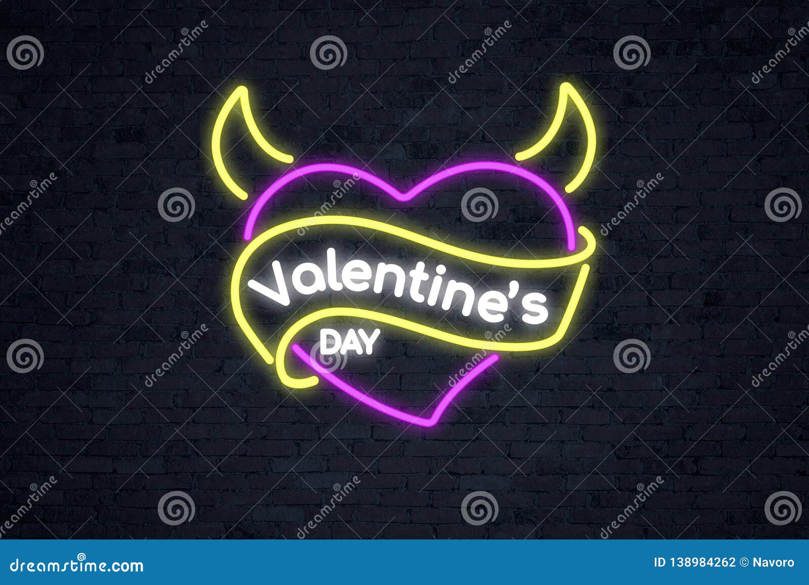 Pink Devil Heart `Valentine`s Day` with Horns Stock Vector ...