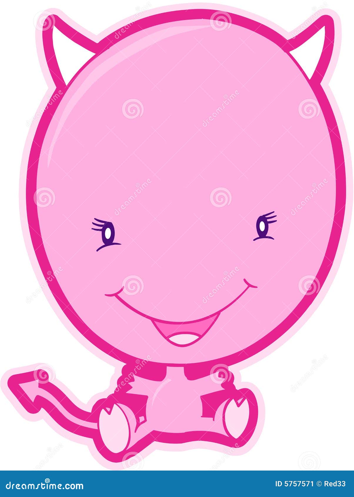Pink Devil Vector stock vector. Illustration of monster - 5757571
