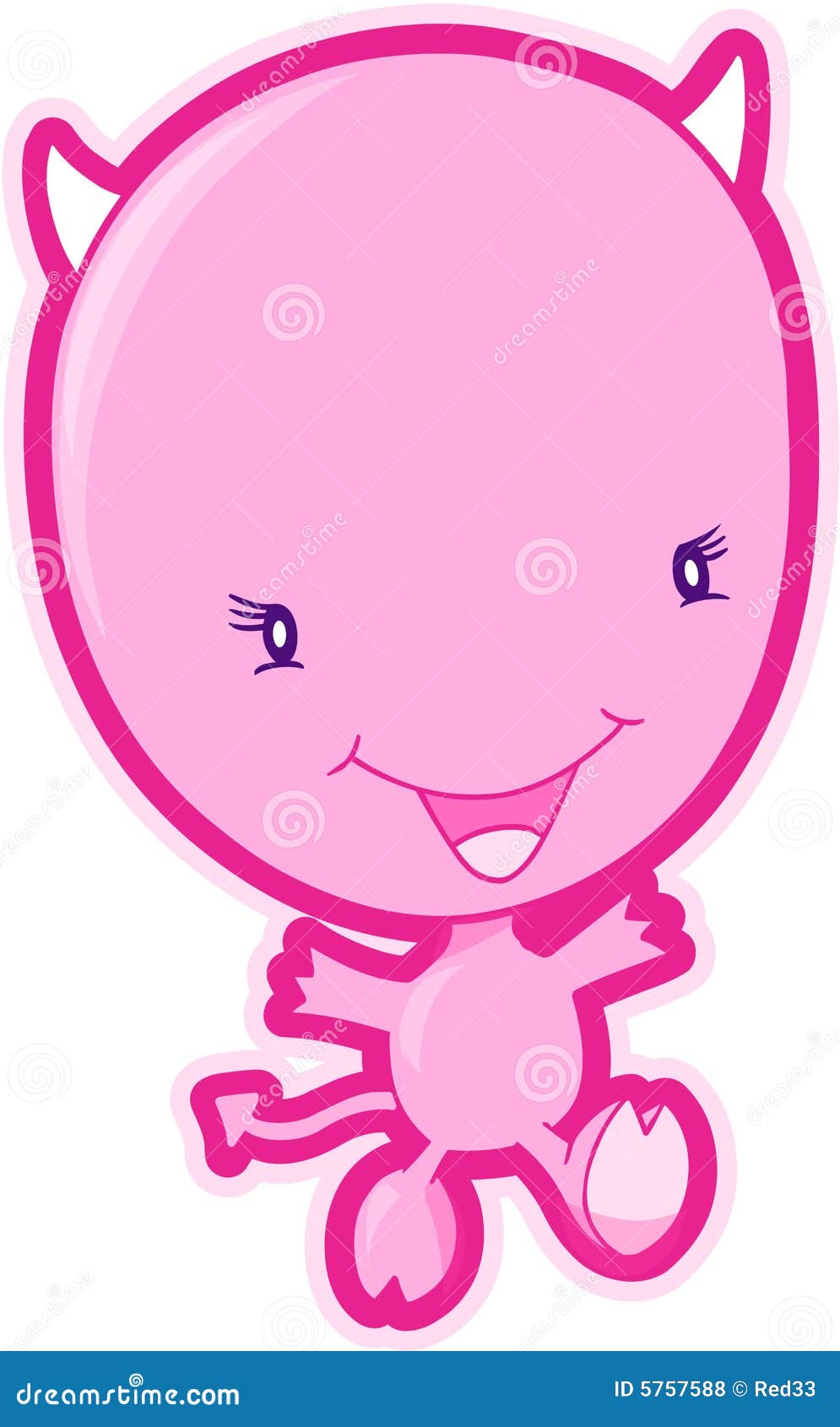 Pink Devil Vector stock vector. Illustration of clip, character - 5757588