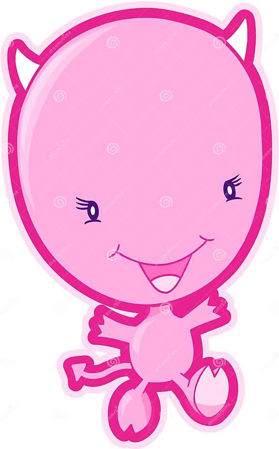 Pink Devil Vector stock vector. Illustration of clip, character - 5757588