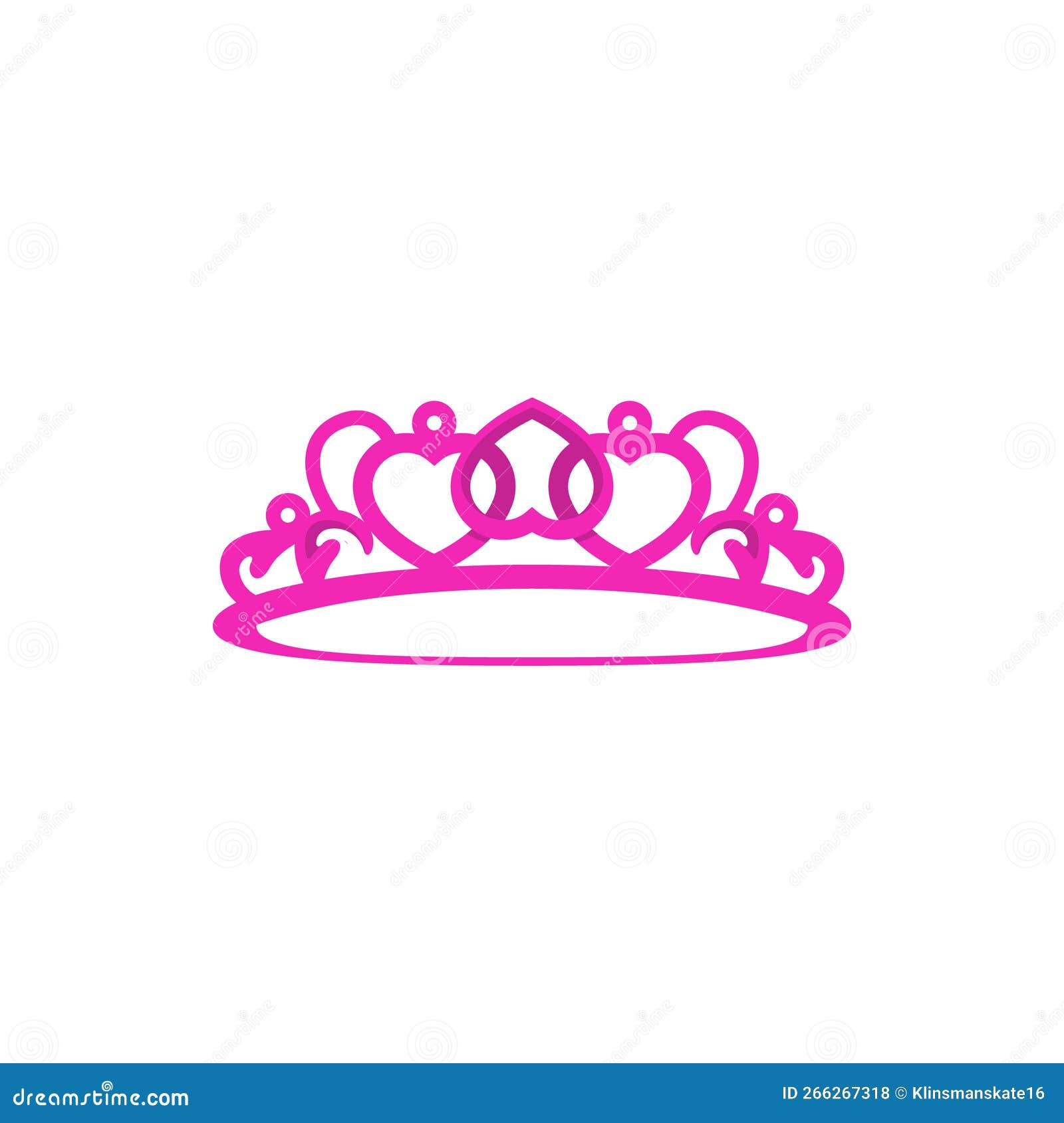 Pink Diadem Tiara Crown Monarchy Clipart Cartoon Vector | CartoonDealer ...