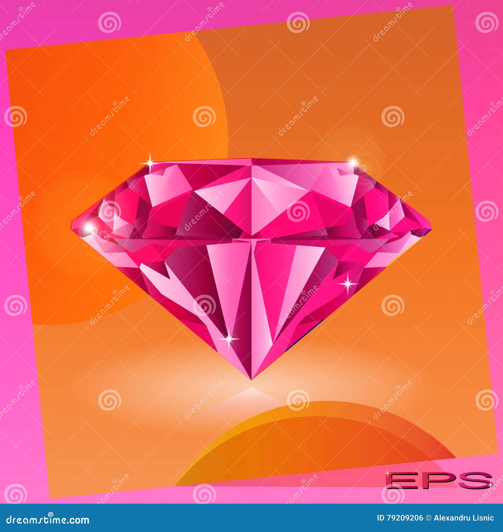 Pink diamond stock vector. Illustration of charm, diamond - 79209206