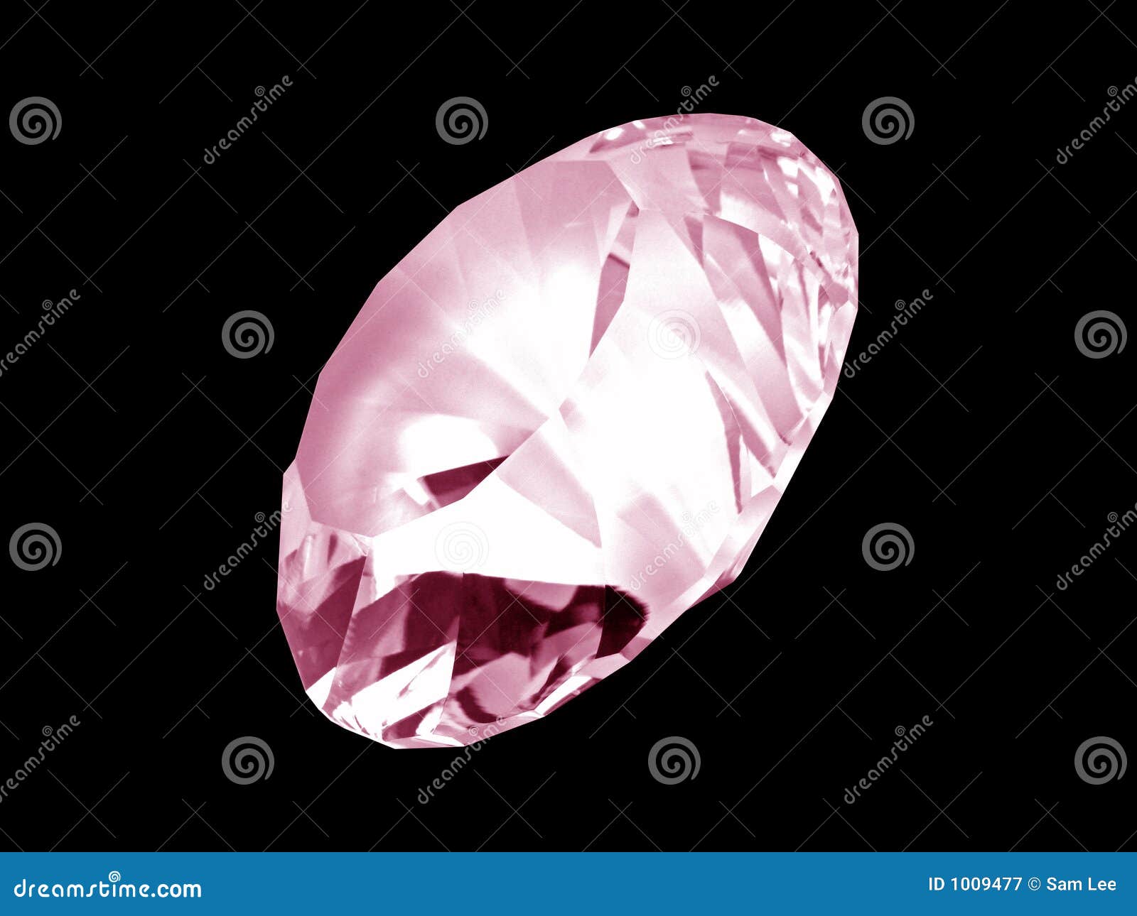 Pink Diamond Crystal (Front) Stock Image - Image of reflection, gems ...