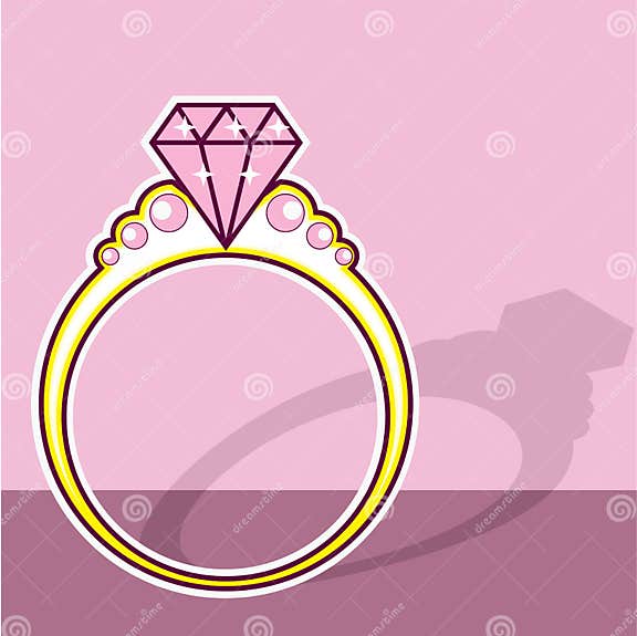 Pink Diamond Ring stock vector. Illustration of diamond - 49279934