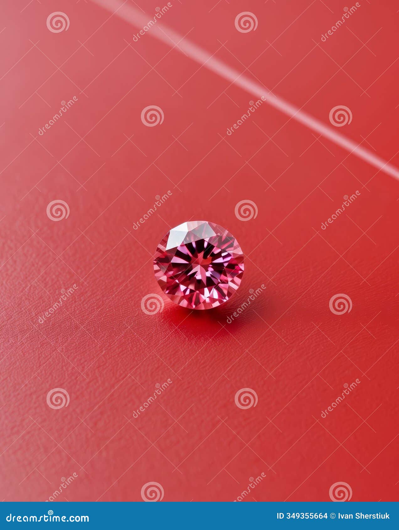 A Pink Diamond is Sitting on a Red Surface Stock Photo - Image of pink ...