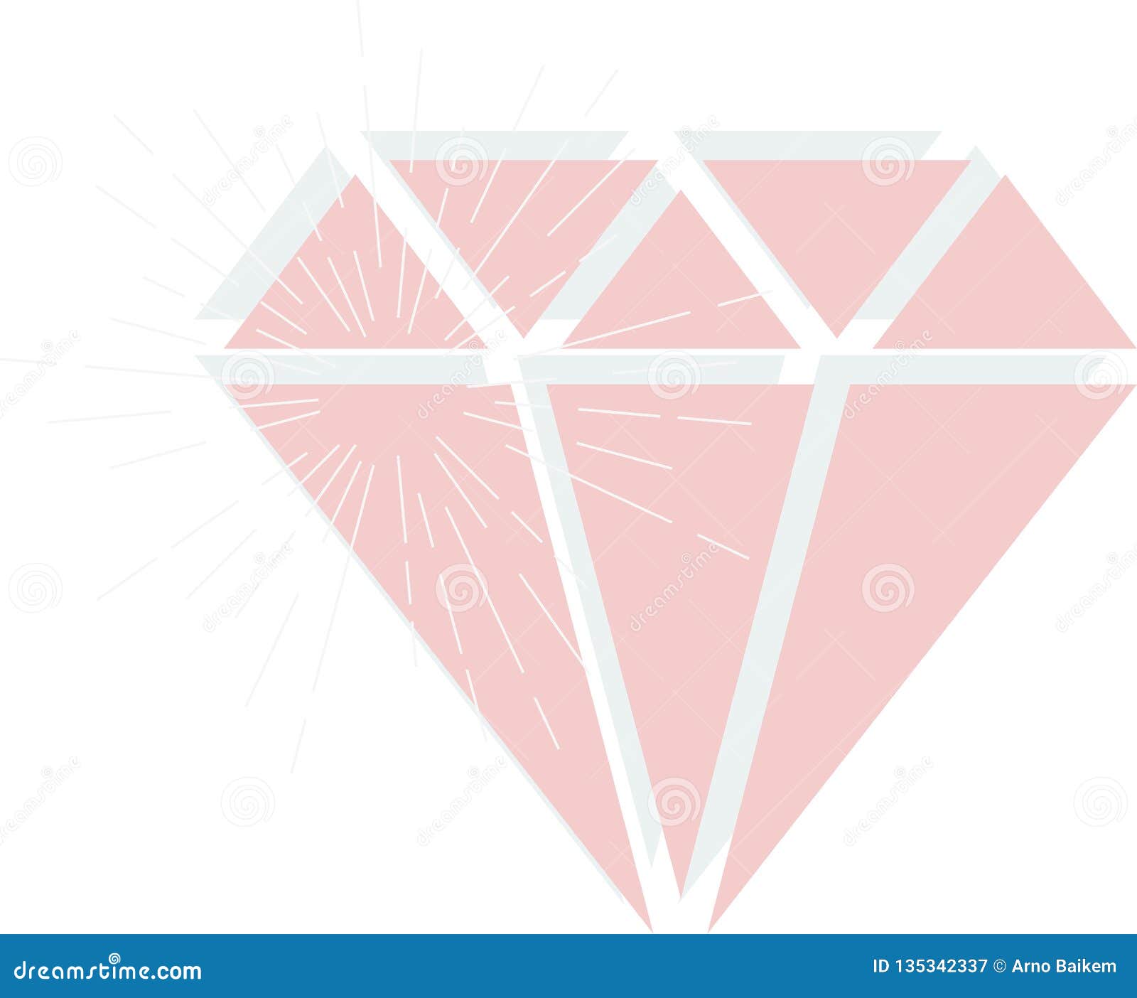 Pink Diamond Vector on a White Background Stock Illustration ...