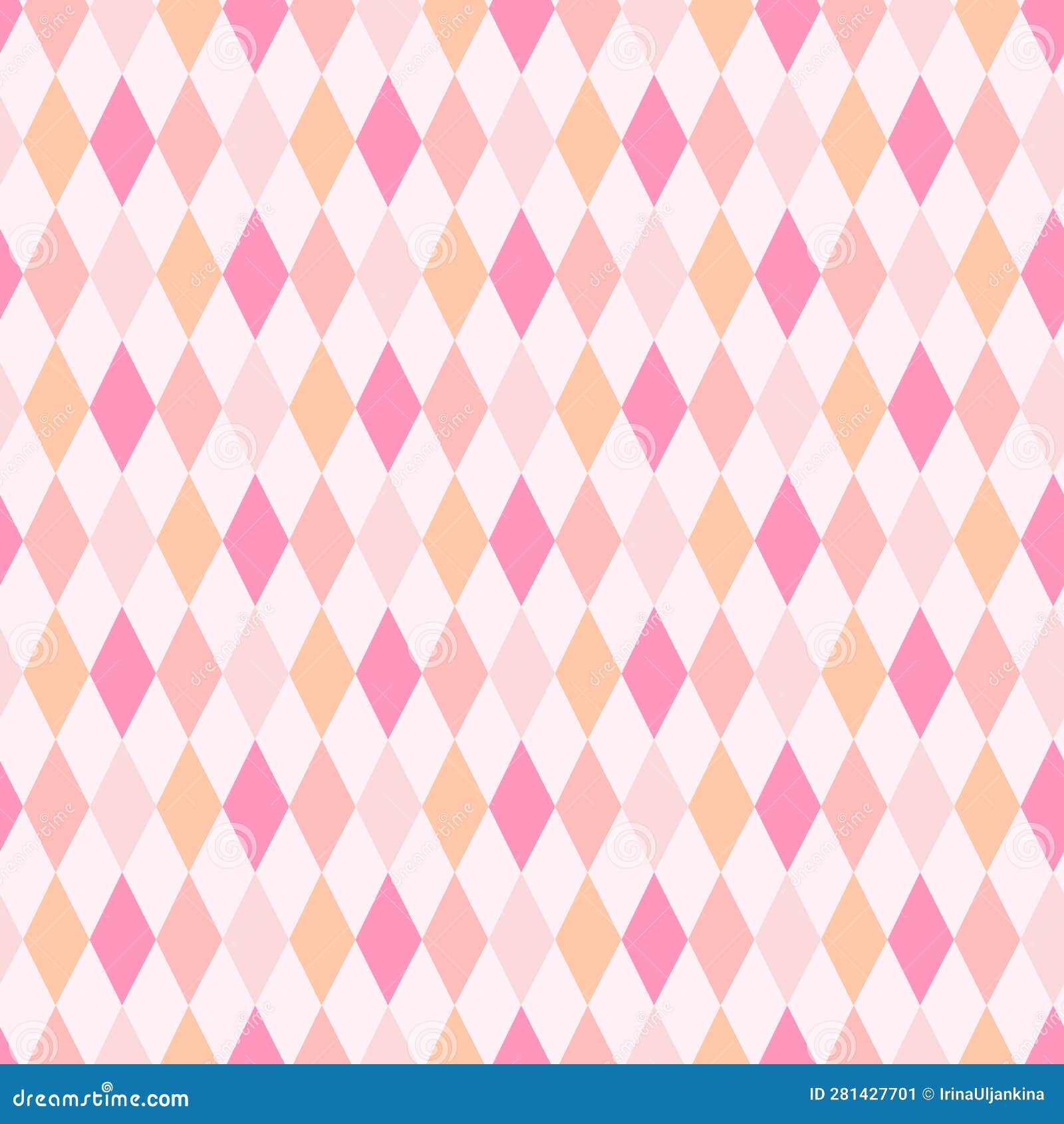 Pink Diamonds on a Light Background. Seamless Pattern. Stock Vector ...