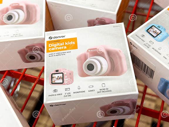 Pink Digital Kids Camera Box Display in Store Editorial Stock Image ...