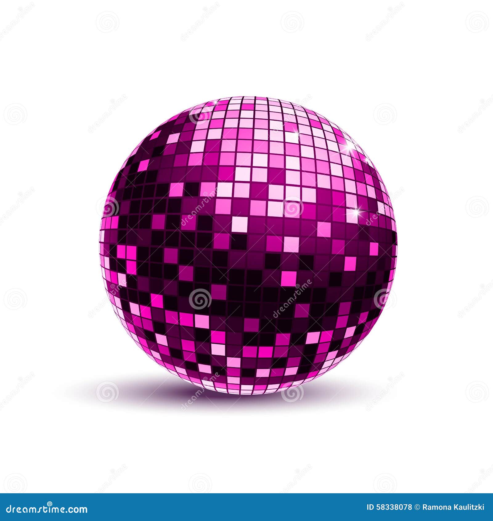 Pink Disco Ball stock illustration. Illustration of glow - 58338078