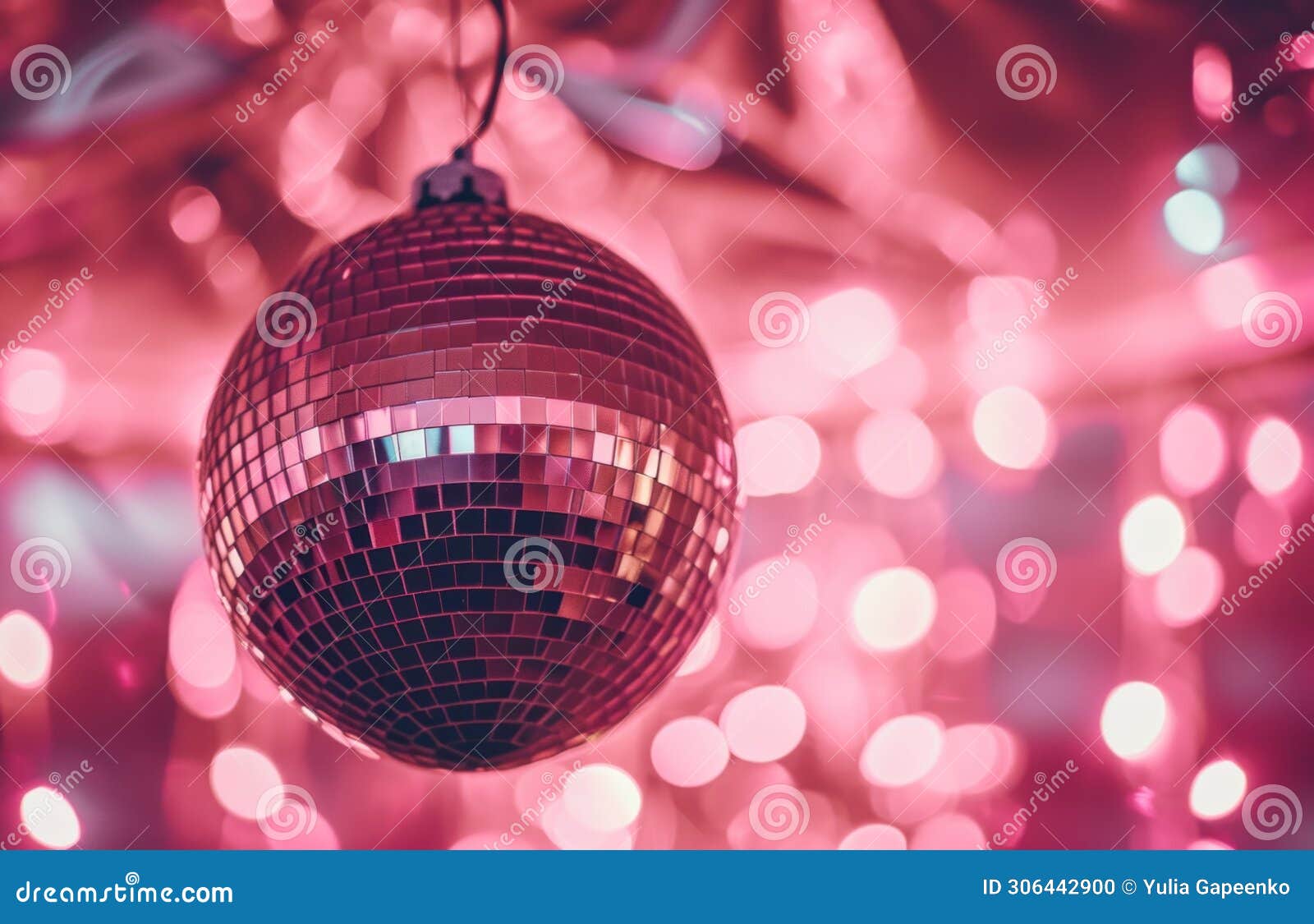 Pink Disco Ball in Vintage Style, Stock Photo - Image of colorful ...
