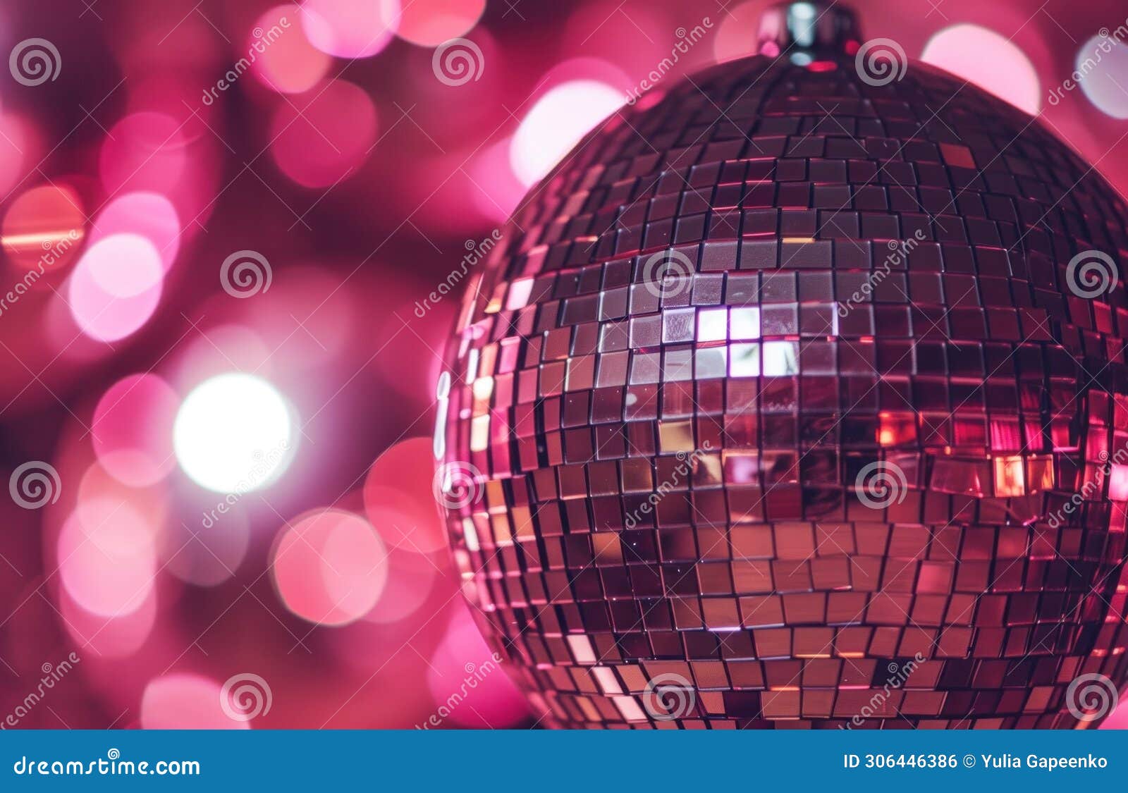 Pink Disco Ball in Vintage Style, Stock Photo - Image of mirror ...