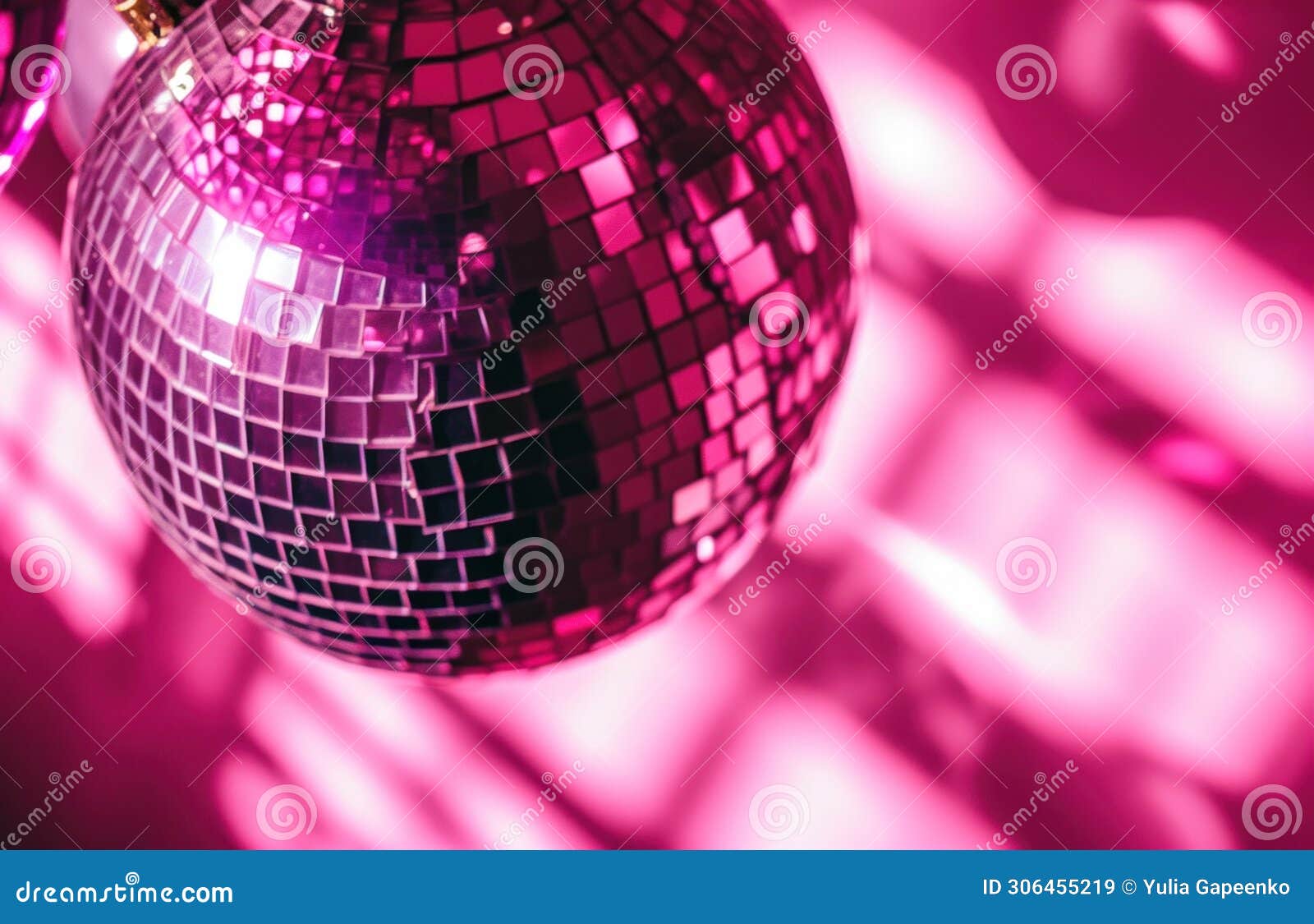 Pink Disco Ball in Vintage Style, Stock Image - Image of groovy ...