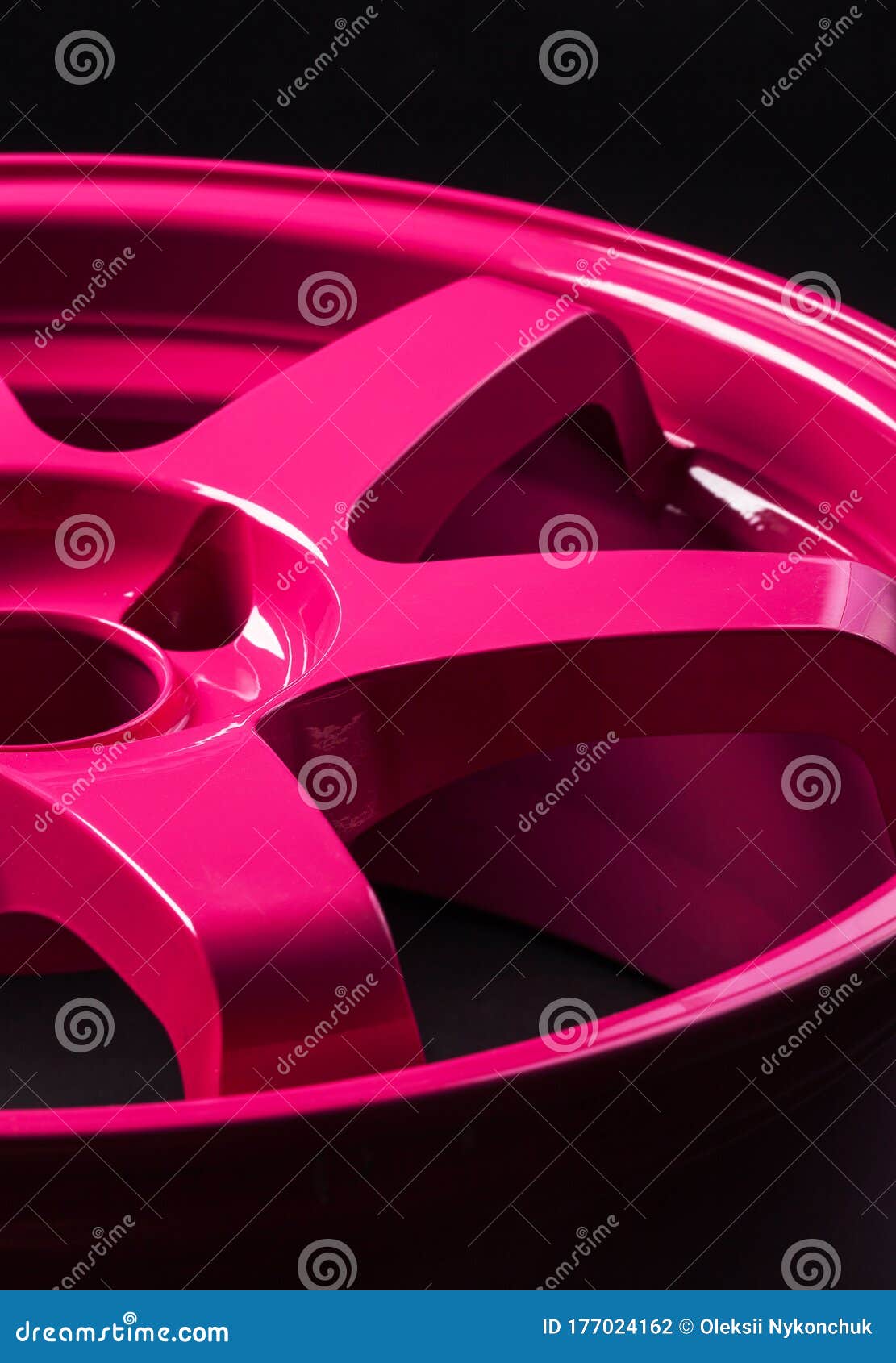 Pink Discs Lie on an Black Background Stock Photo - Image of steel ...