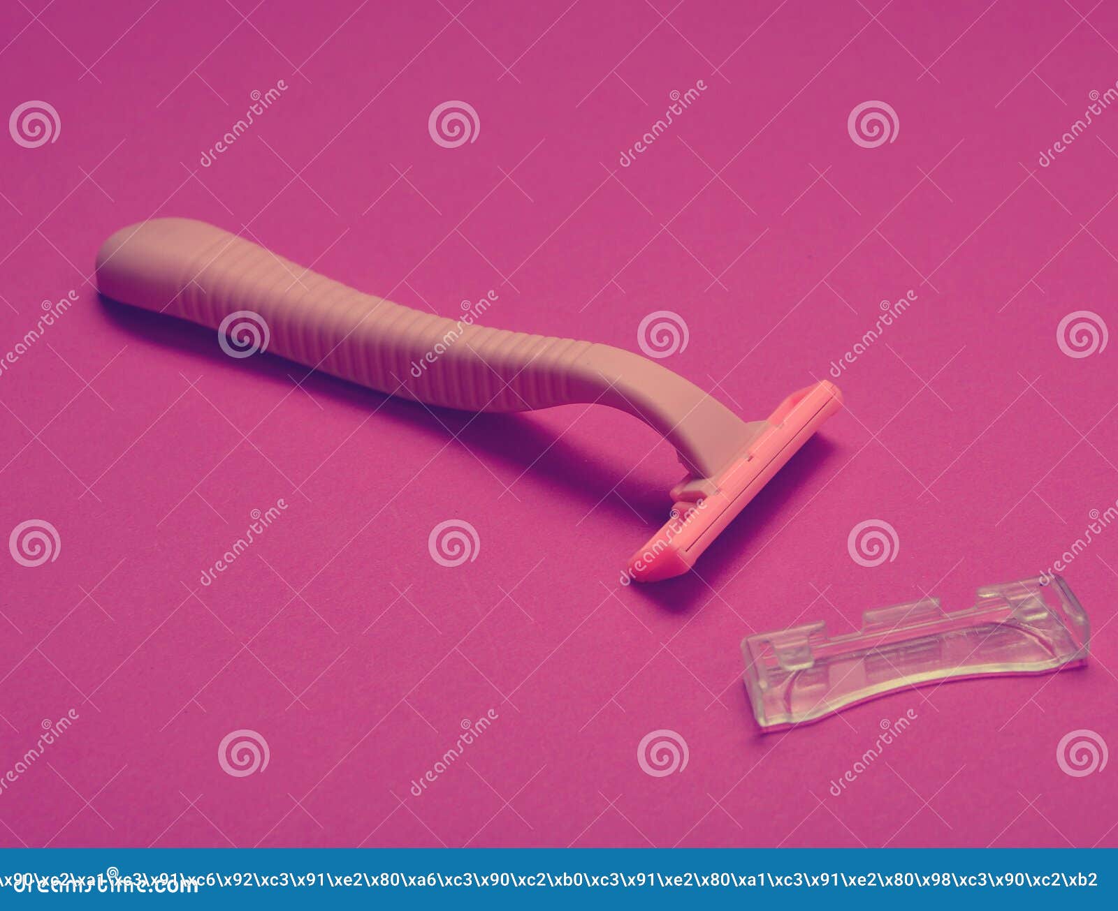 Pink Disposable Razor for Depilation on a Pink Background Stock Photo ...