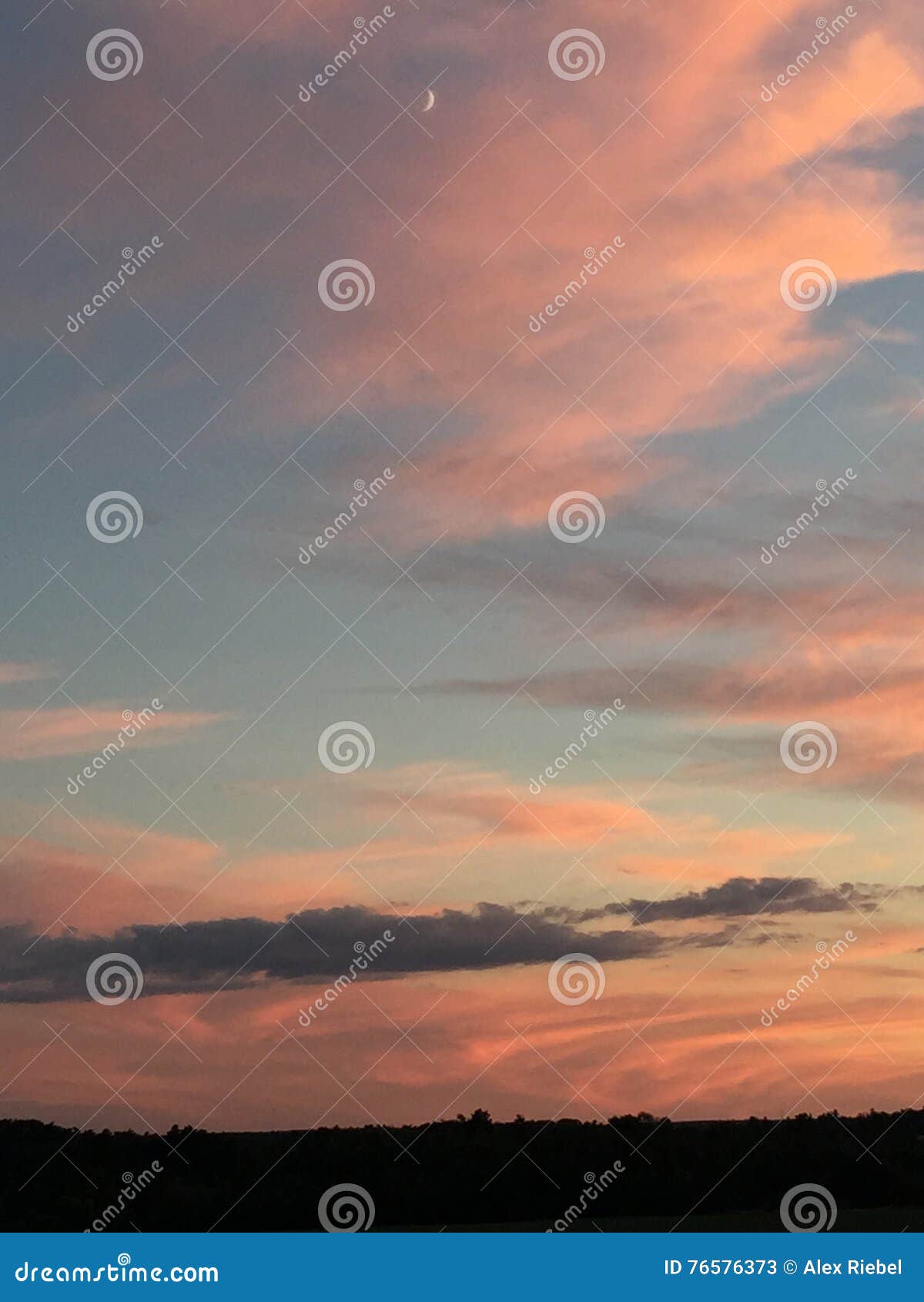 Distant Summer sunset stock image. Image of nice, summer - 76576373