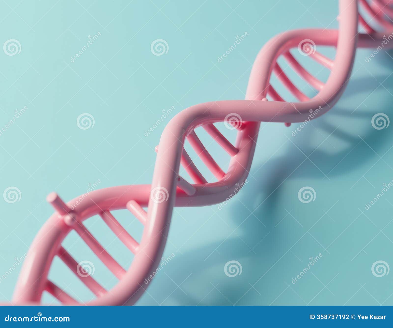 Pink DNA Double Helix Model on Light Blue Background - Science ...