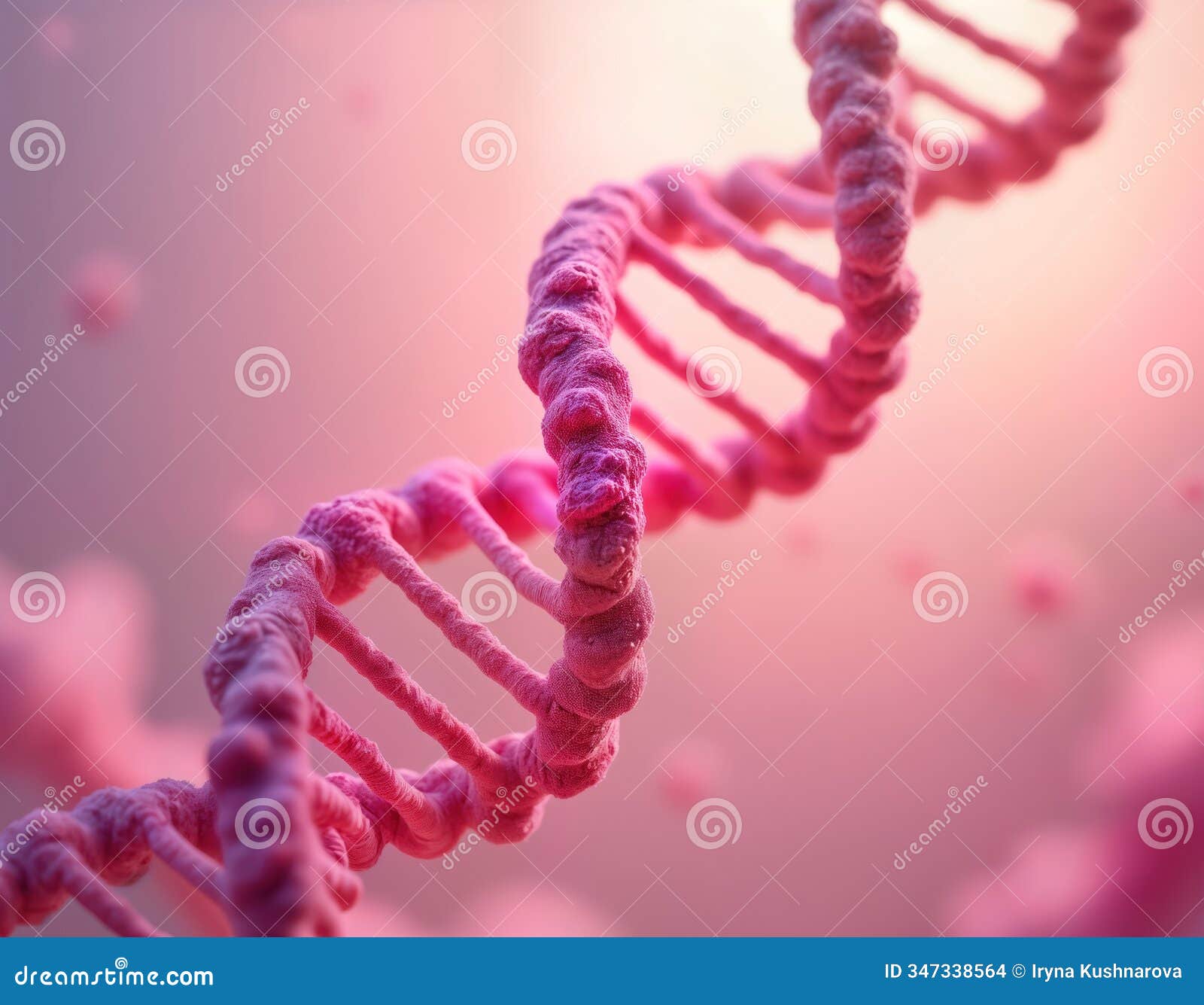 Pink DNA Molecule Spirals Intricately. Scientific Illustration Shows ...