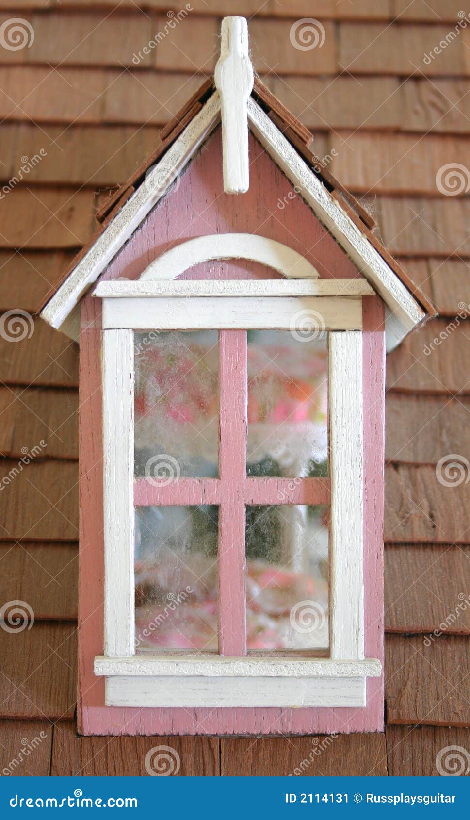 Pink Dollhouse Window stock image. Image of wood, close - 2114131