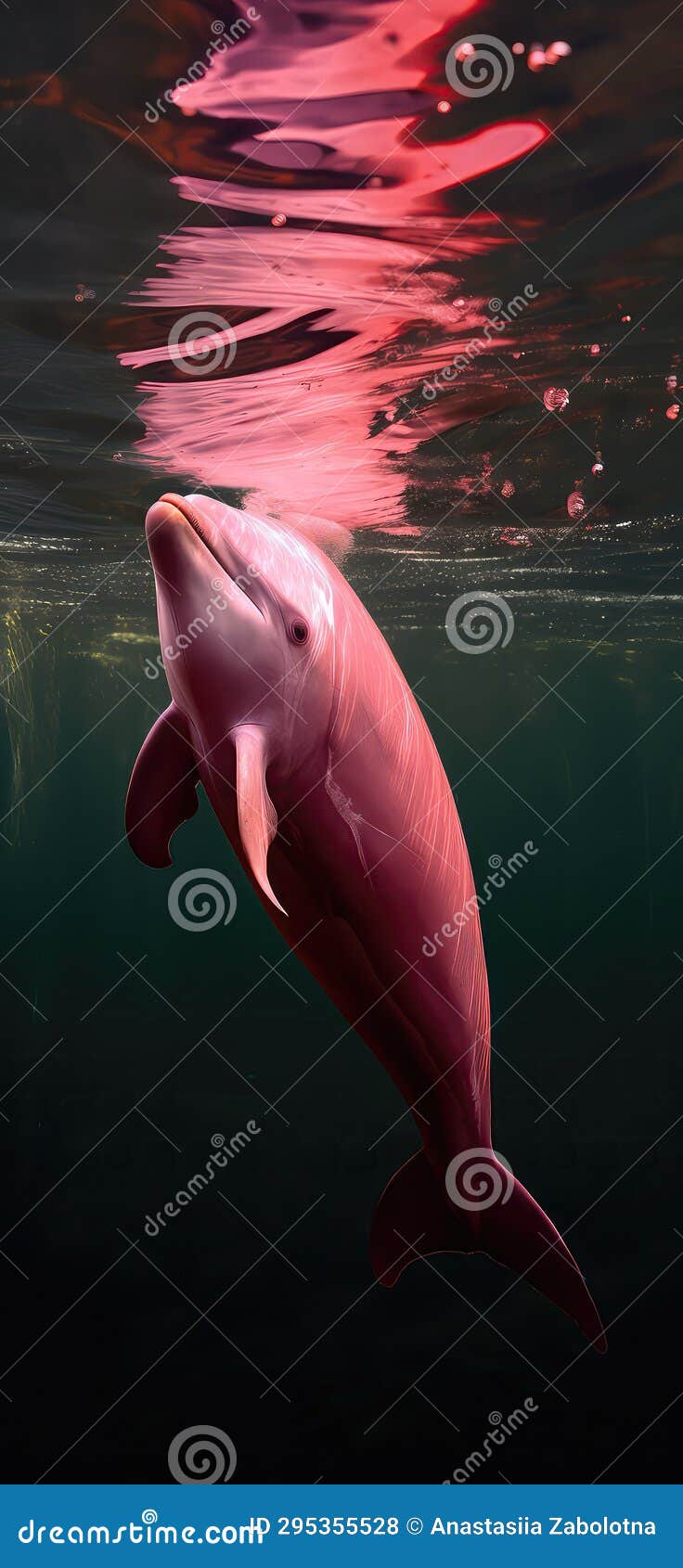 Pink Dolphin Seen Underwater in the Amazon River Stock Illustration ...