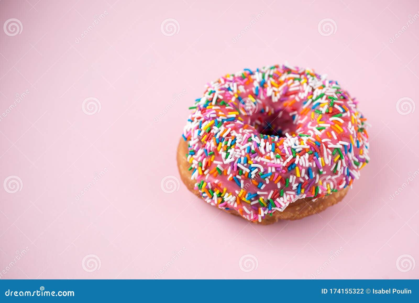 Pink Donut on Pink Background Stock Photo - Image of breakfast ...