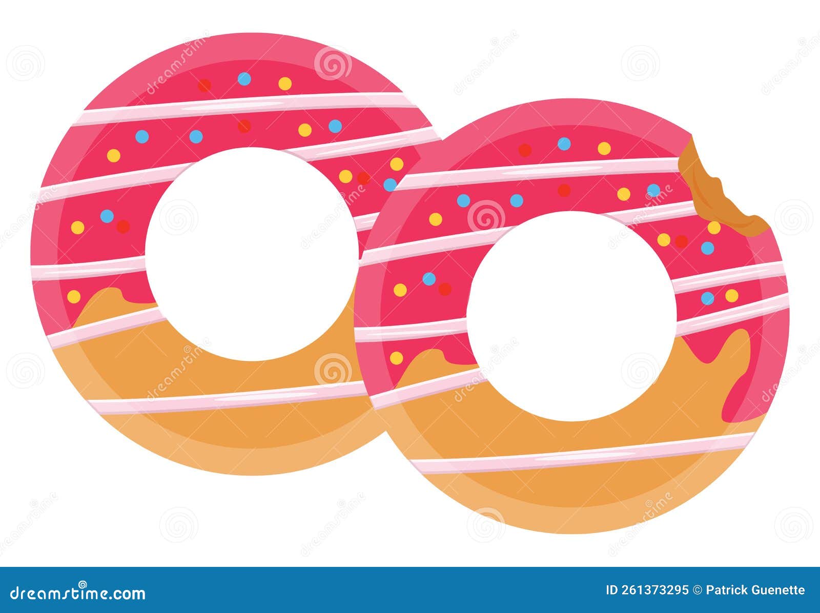 Pink donuts, icon stock vector. Illustration of breakfast - 261373295