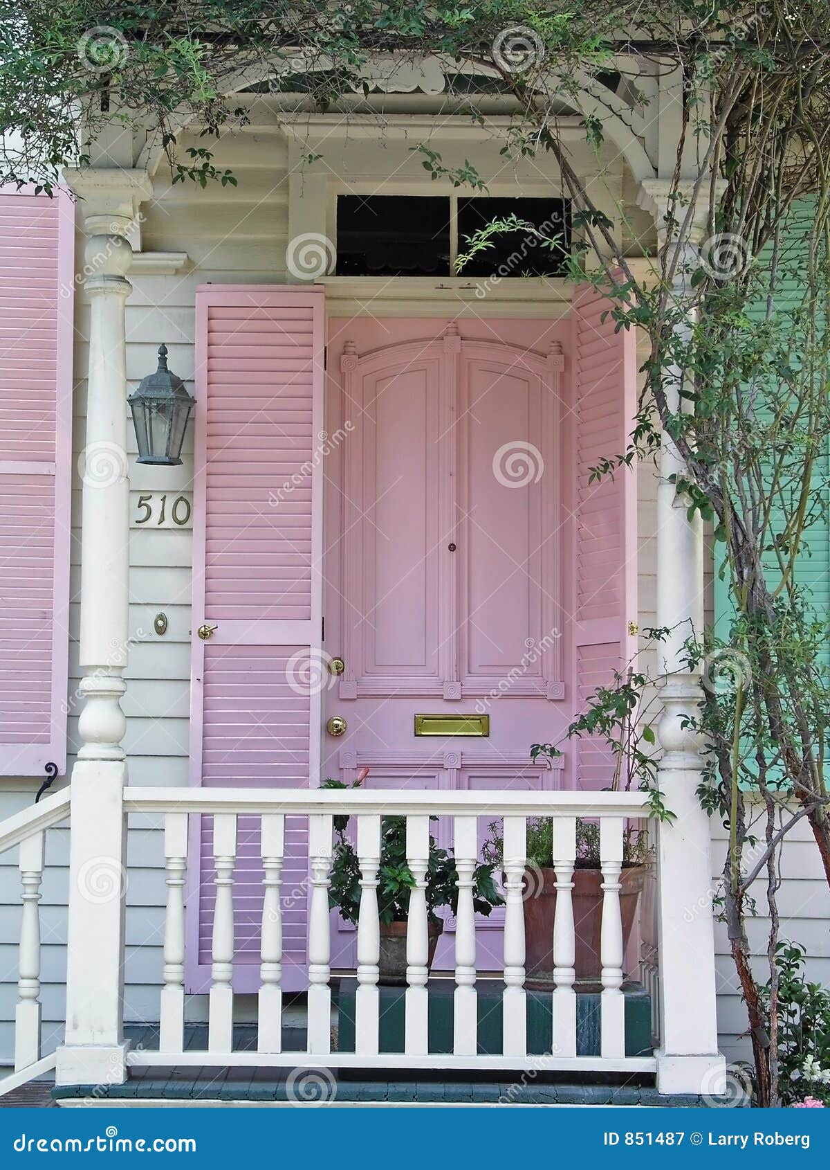 Pink door stock image. Image of home, pink, railing, colorful - 851487