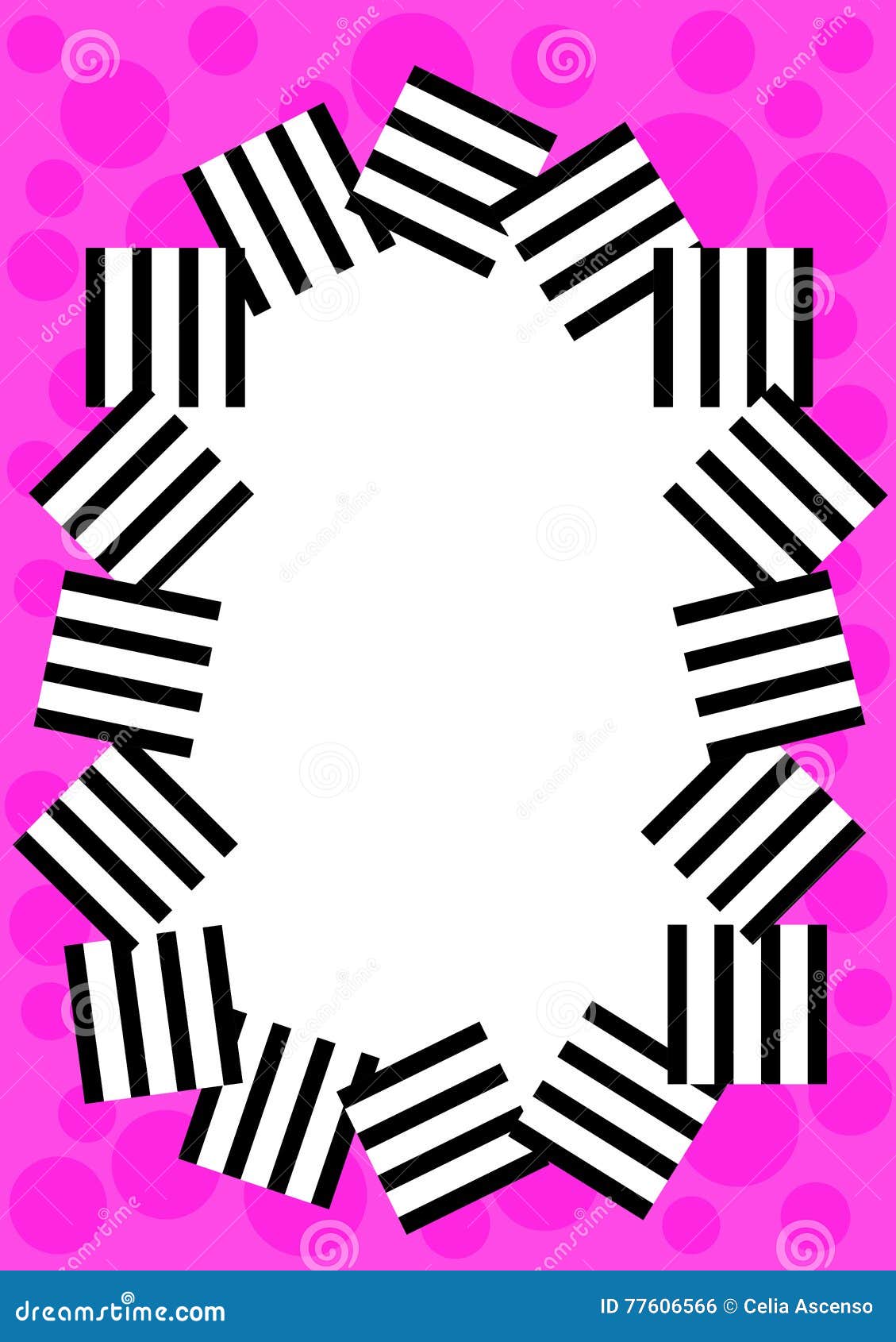 Pink Dots and Stripes Border Frame Stock Illustration - Illustration of ...