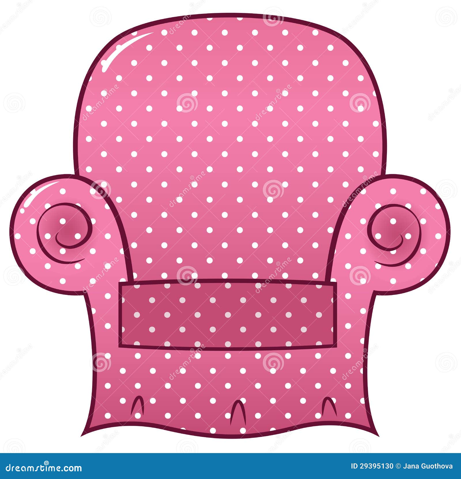 Pink dotted chair clipart stock vector. Illustration of antique - 29395130