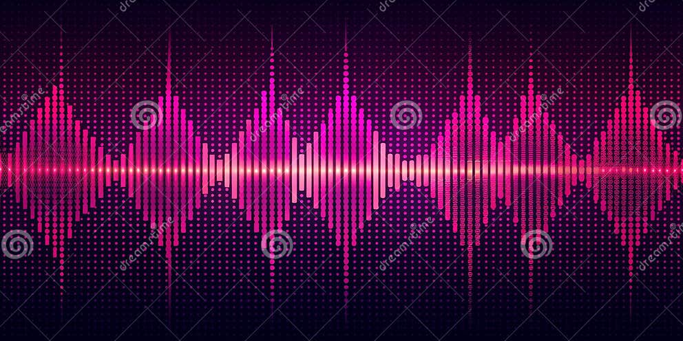 Pink Dotted Waveform Digital Audio Visualization Stock Illustration ...