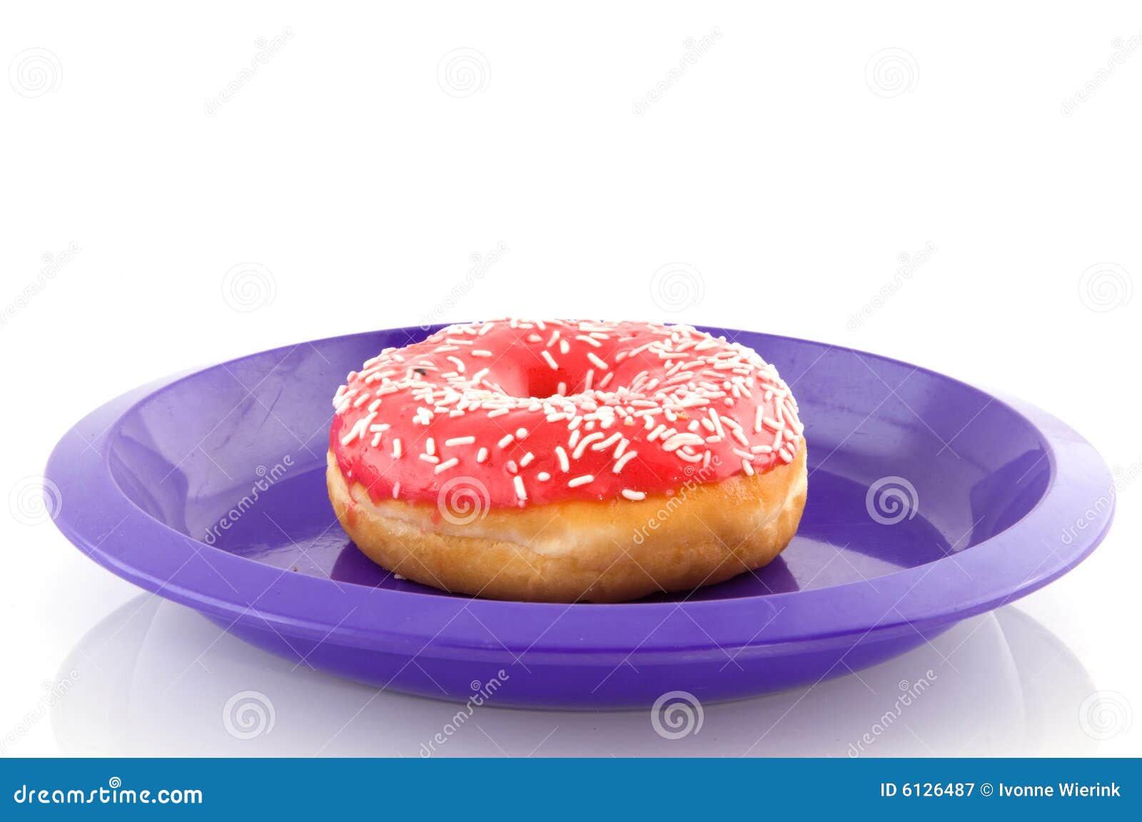 Pink doughnut stock image. Image of doughnut, plate, shape - 6126487